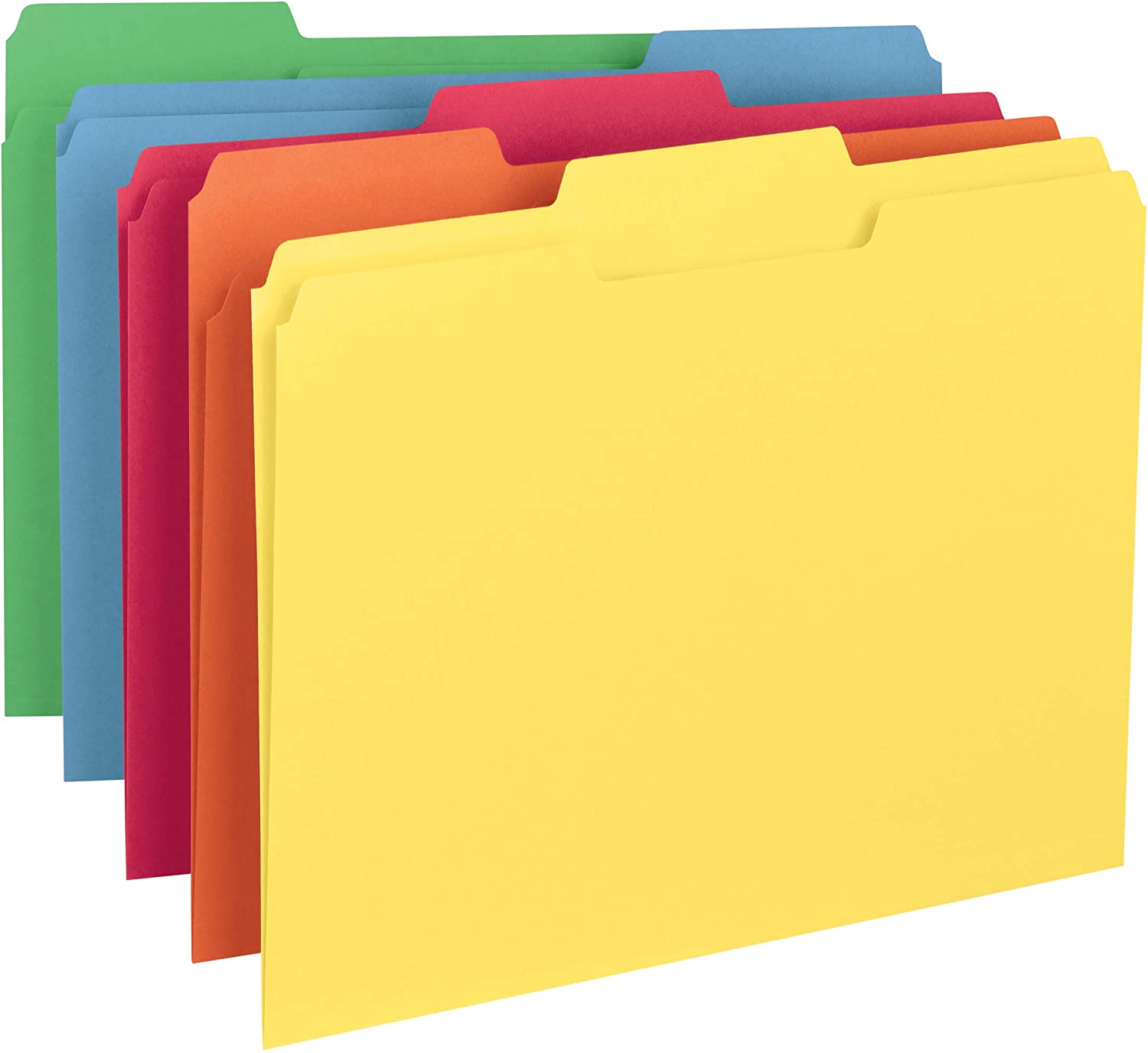 NOGIS Plastic File Folders Colored - (10 Pack, Assorted Colors), 1/3 ...
