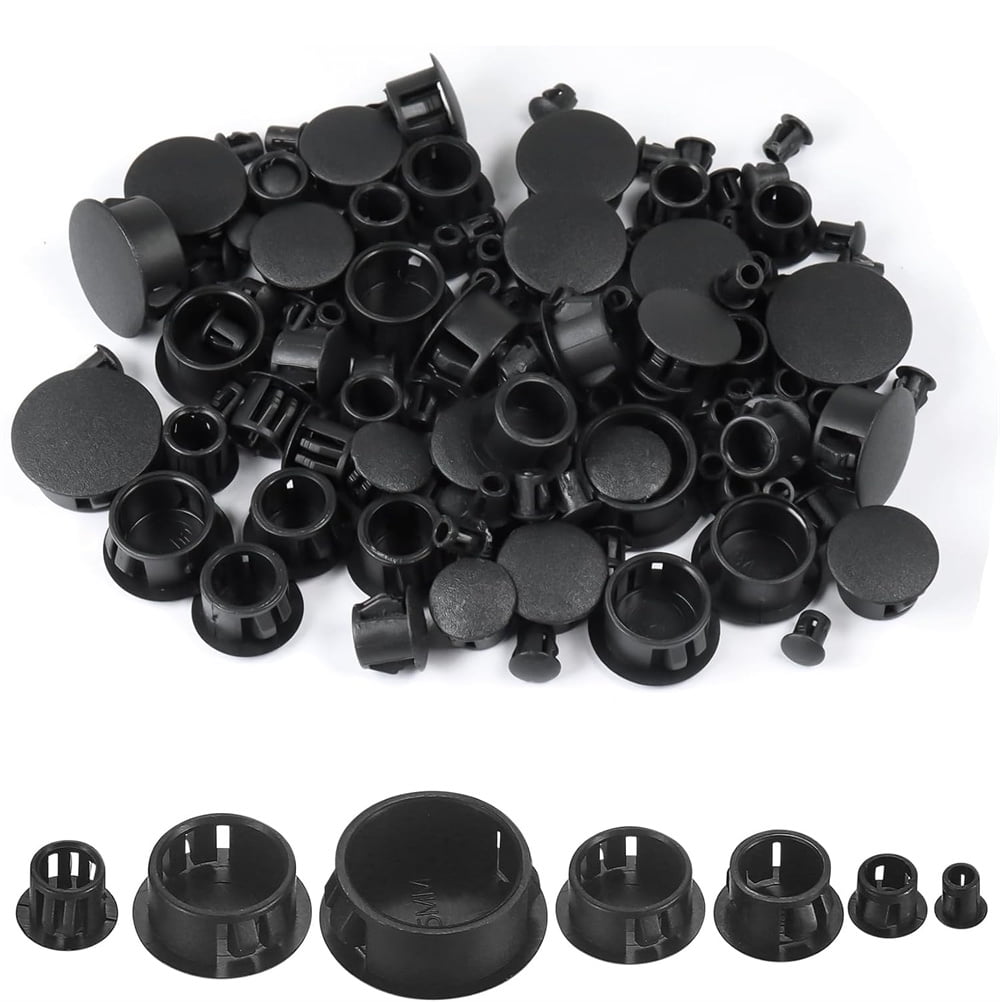 NOGIS Plastic Hole Plugs, 180pcs Black Panel Knockout Locking Plugs ...