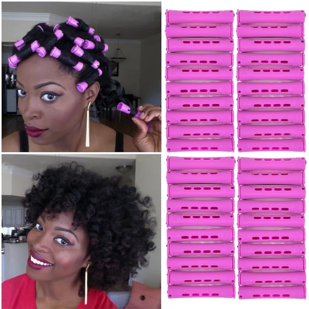 NOGIS Purple Perm Rods Set for Natural Hair 40pcs Plastic Cold Wave ...