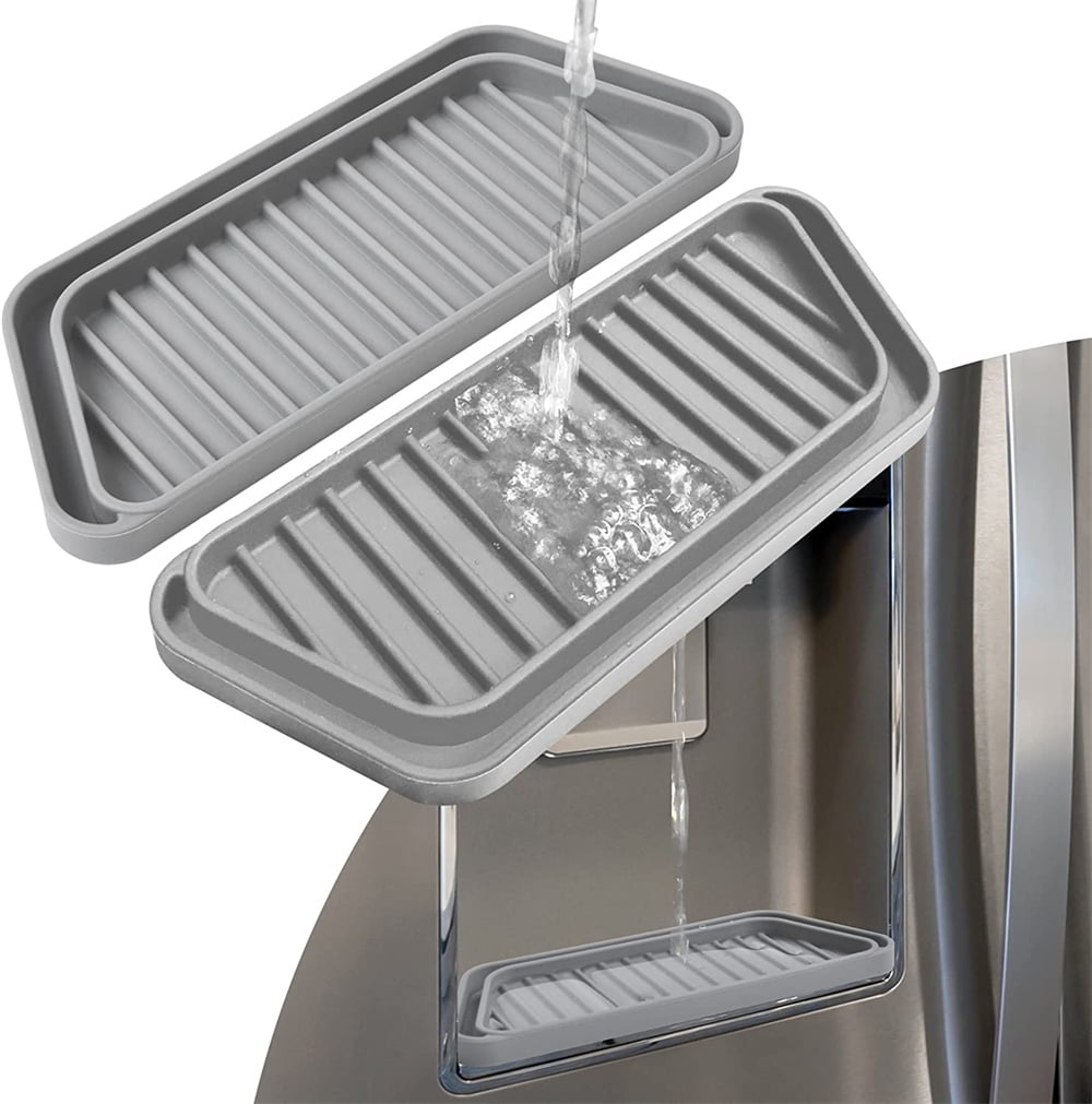 NOGIS Refrigerator Drip Catcher Tray Set of 2,Protector Ice and Water ...