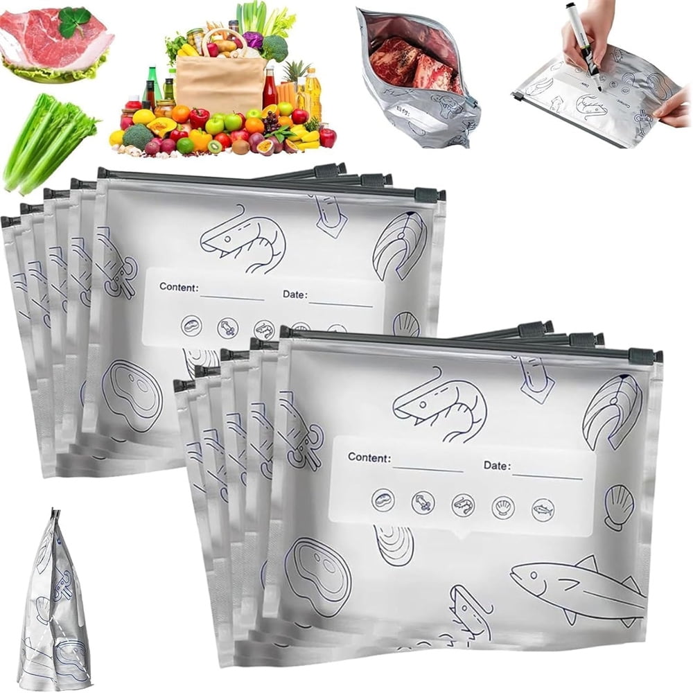 NOGIS Reusable Aluminum Foil Sealable Storage Bags, Resealable Vacuum ...
