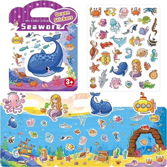 NOGIS Reusable Sticker Book, Portable Jelly Quiet Book, Quiet Book for ...