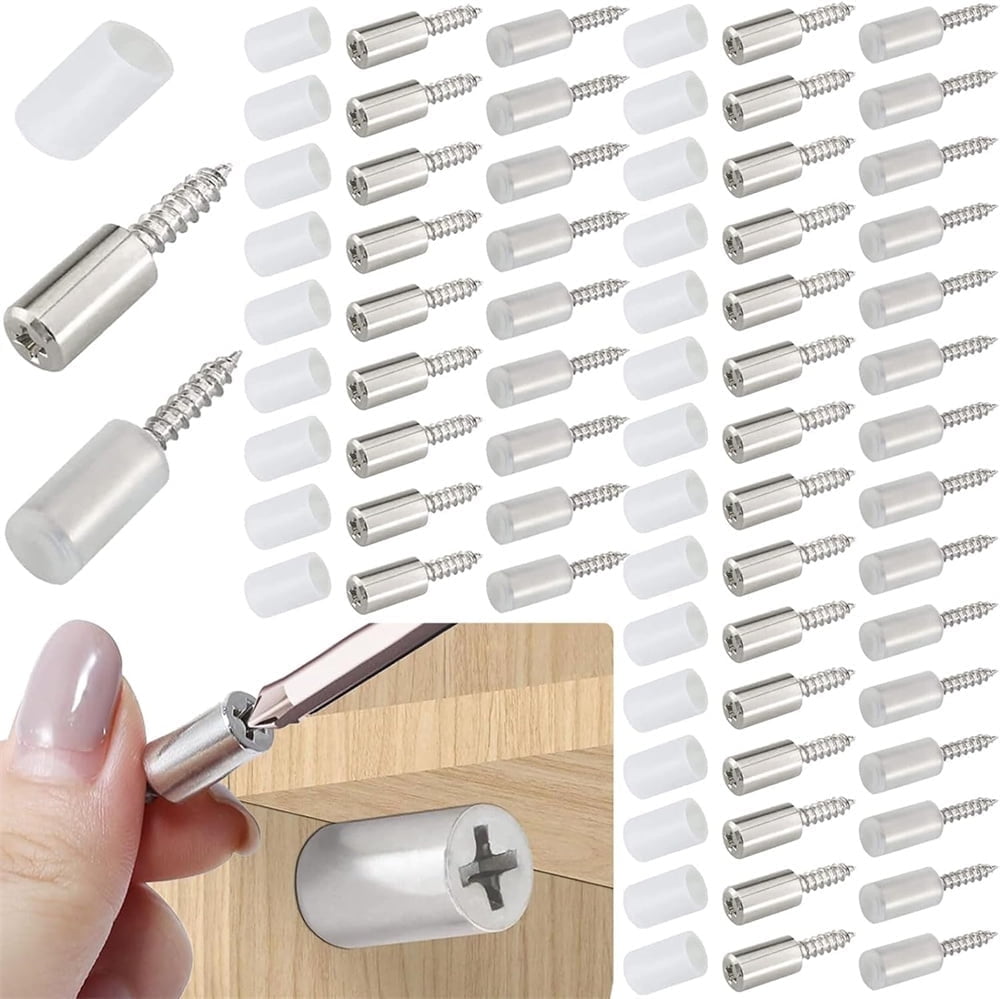 NOGIS Shelf Pegs 60Pcs Self Tapping Screw Support Pegs with Non-Slip ...