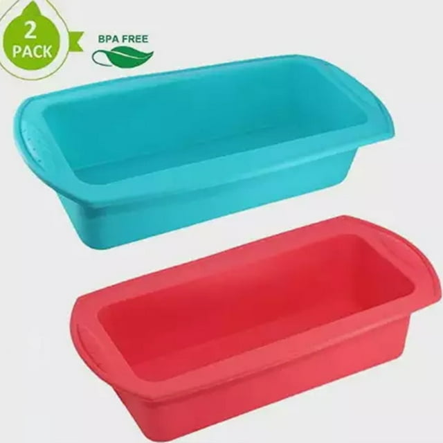 NOGIS Silicone Bread and Loaf Pans - Set of 2 Non-Stick Silicone Baking ...