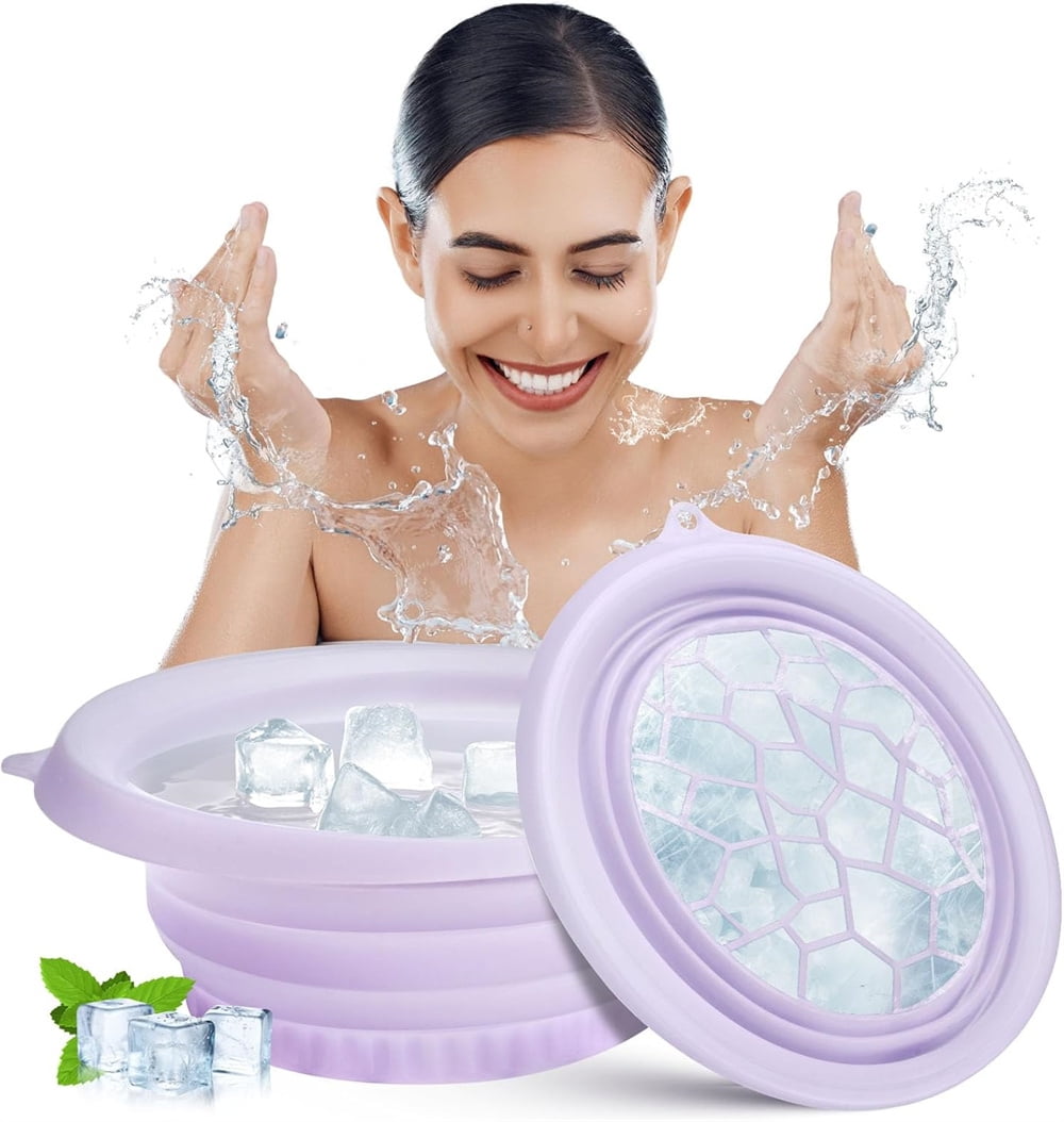 NOGIS Silicone Face Bowl for Ice with Built-In Icetray, Collapsible ...