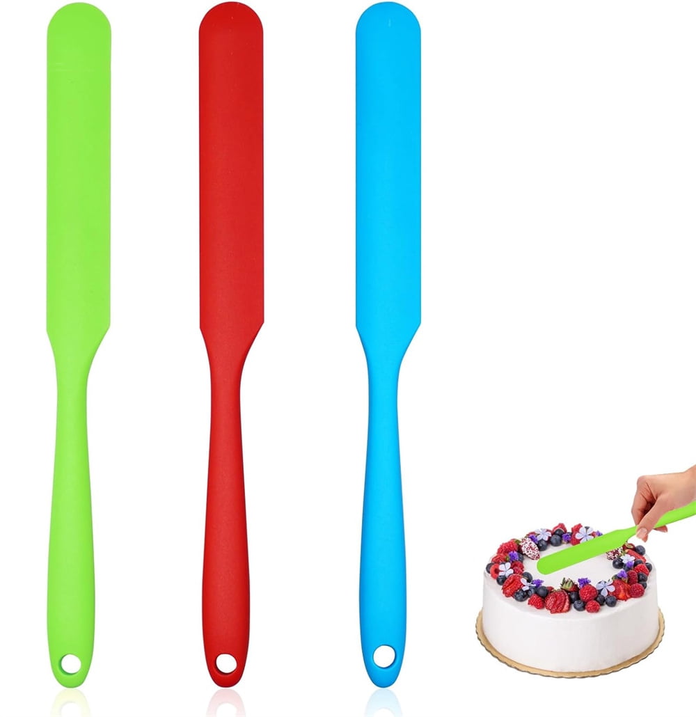 NOGIS Silicone Jar Scraper Spatulas, 3pcs Heat Resistant Cake Cream ...