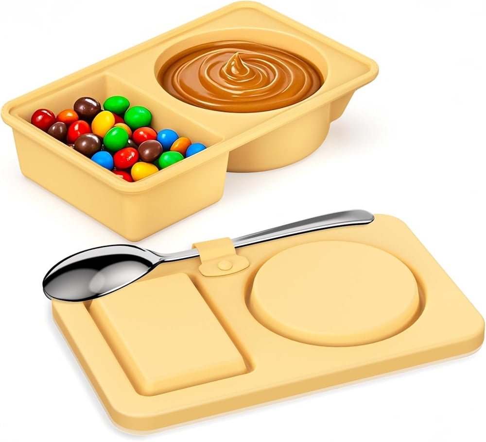 NOGIS Silicone Reusable Snack Containers with Lids, Cute Double ...