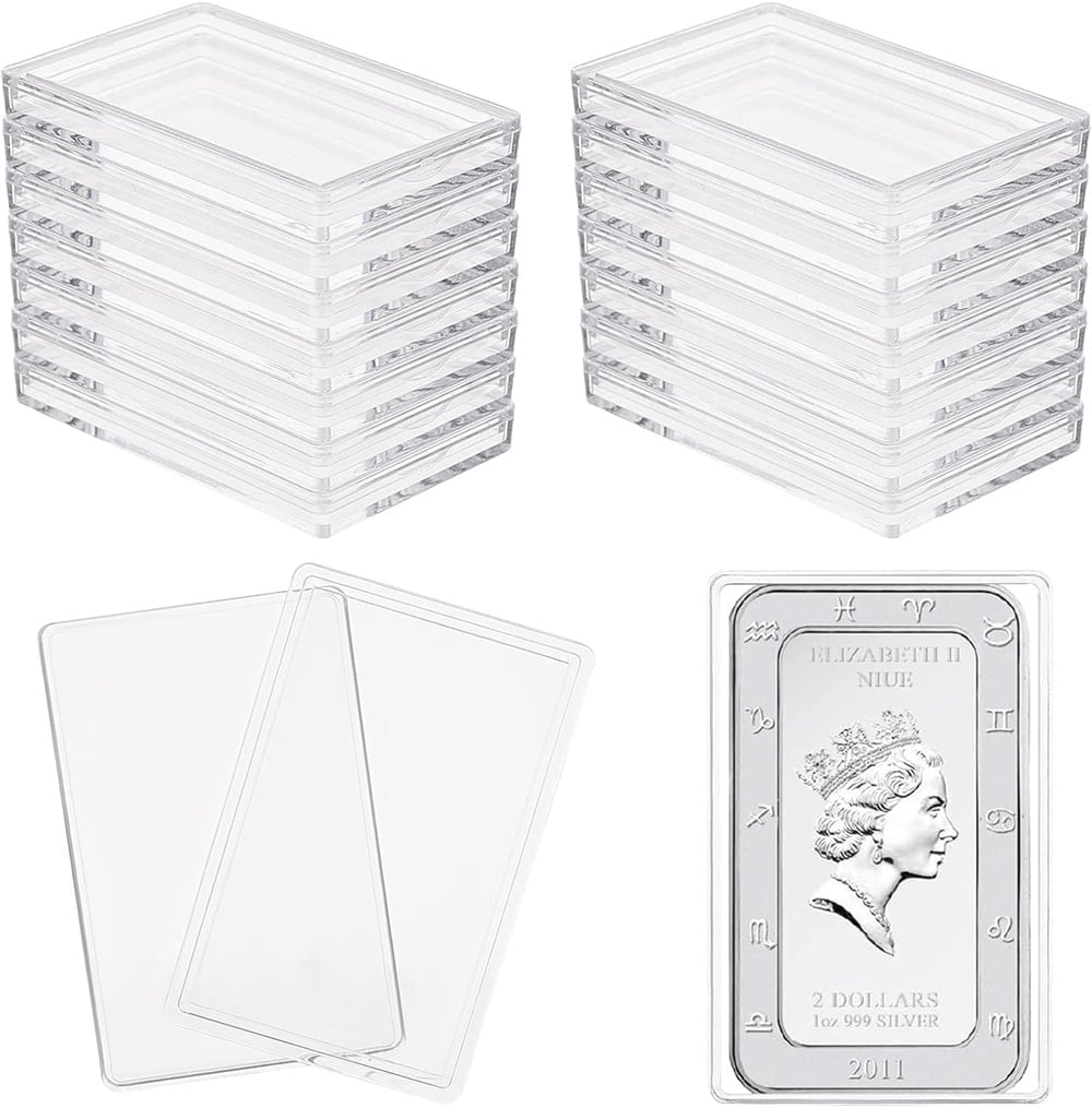 NOGIS Silver Bar Case 1 oz Silver Bar Holder Clear Acrylic Storage ...