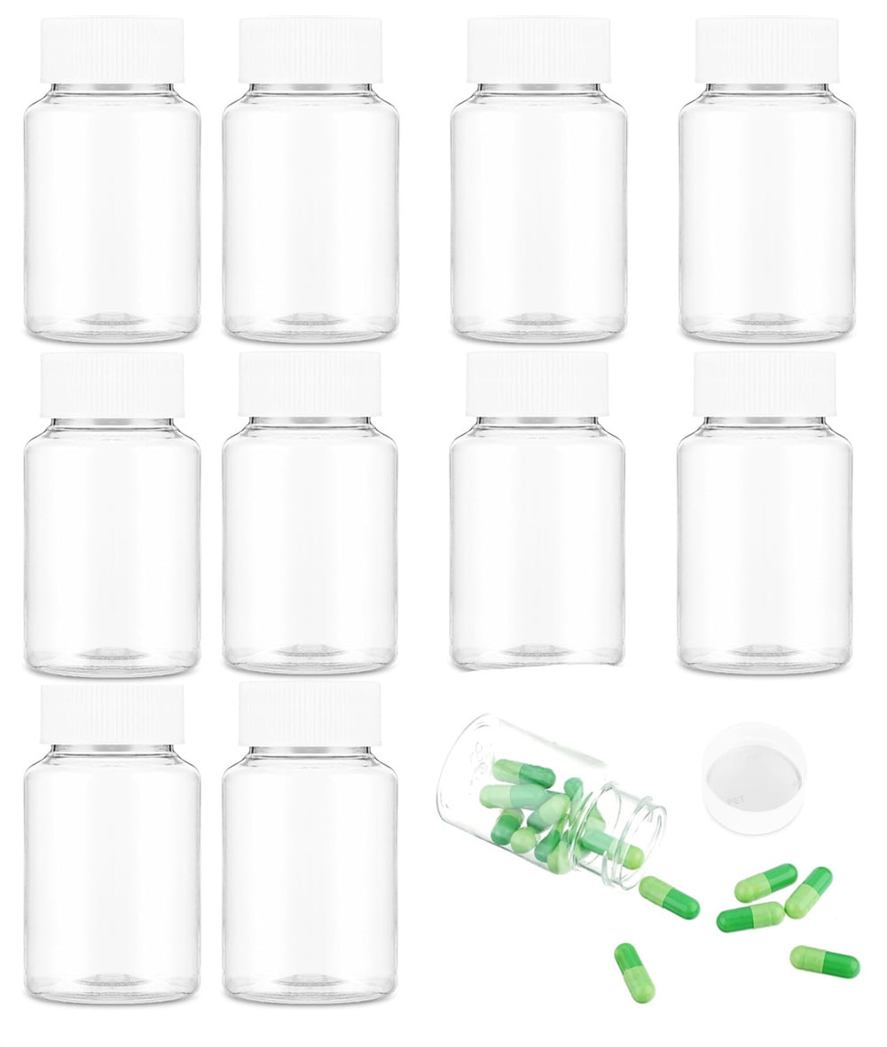 NOGIS Small Clear Pill Bottle, Plastic Medicine Pill Bottle, Mini ...