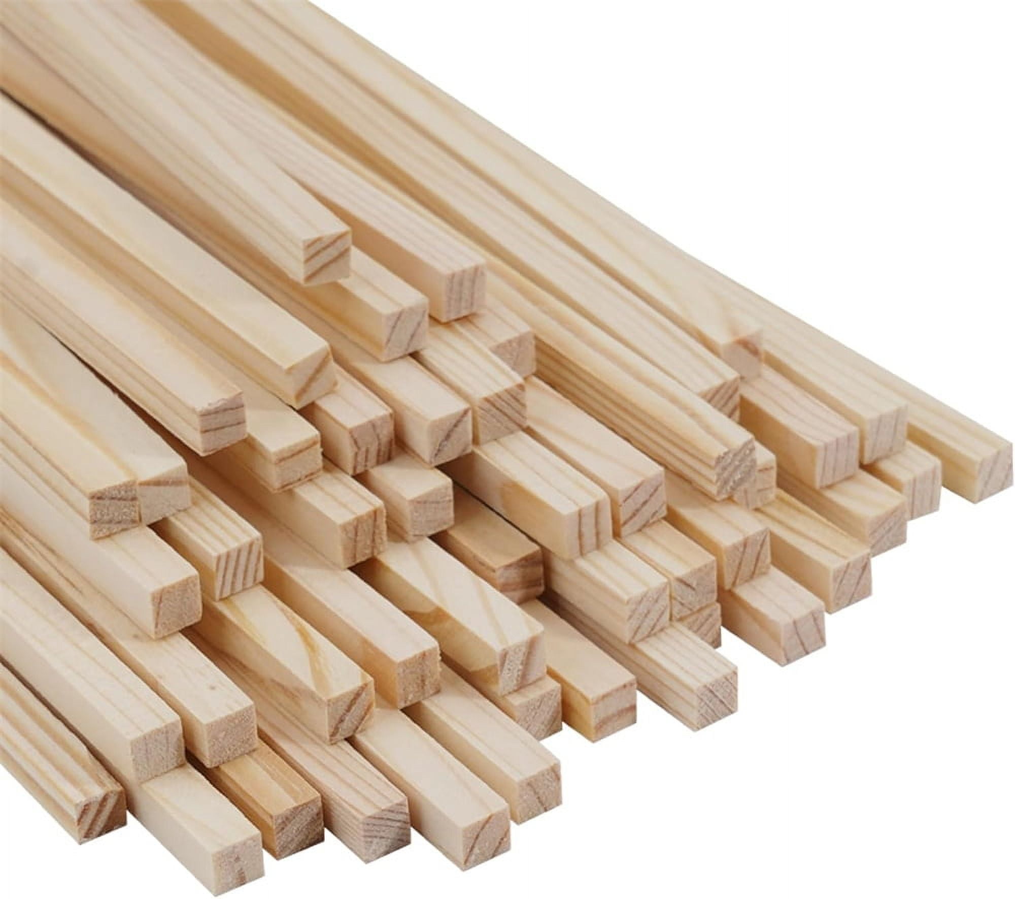 NOGIS Square Wood Dowels Wooden Dowel Rods for Crafting 1/4"x 12", 50 ...
