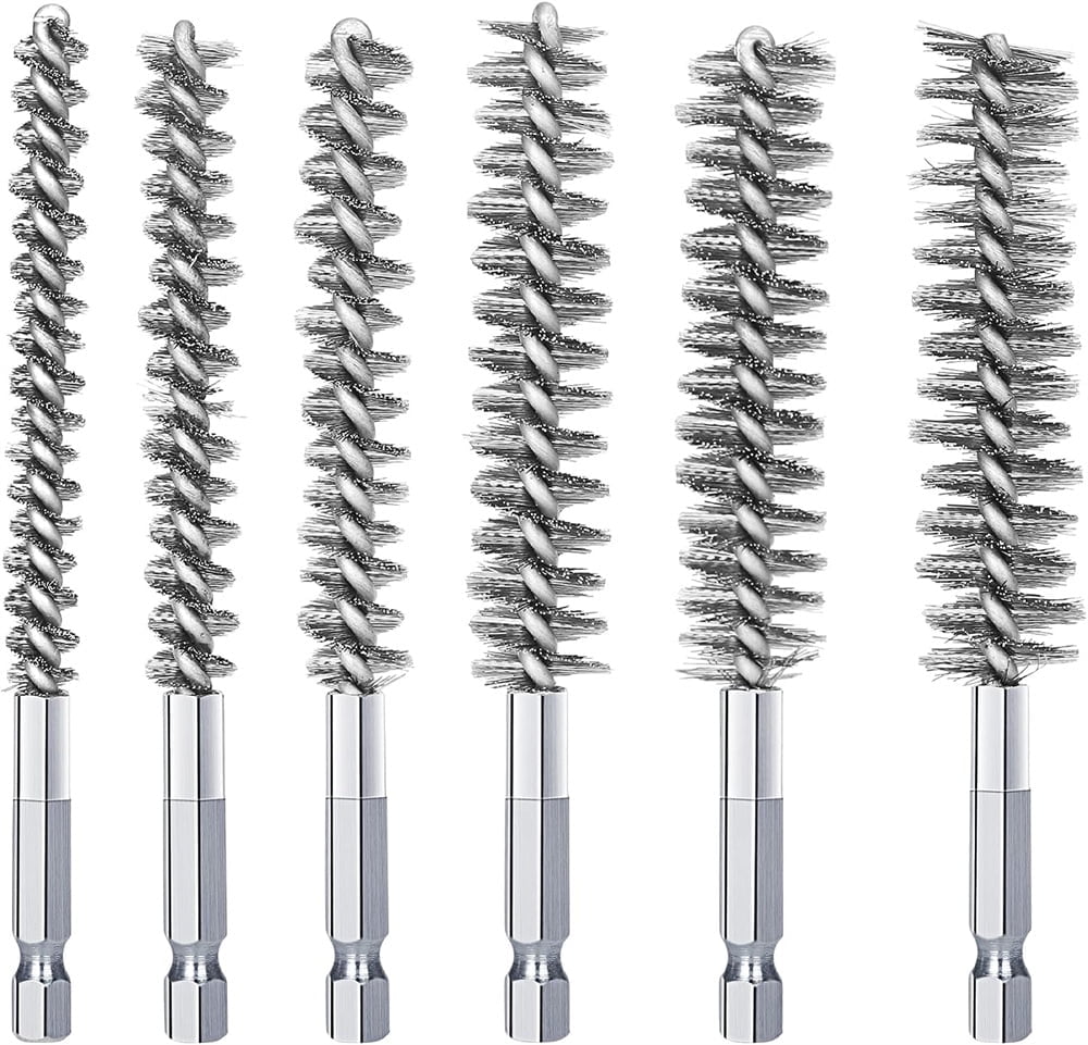 NOGIS Stainless Steel Bore Brush, 6 Pieces Bore Cleaning Brush Set with ...