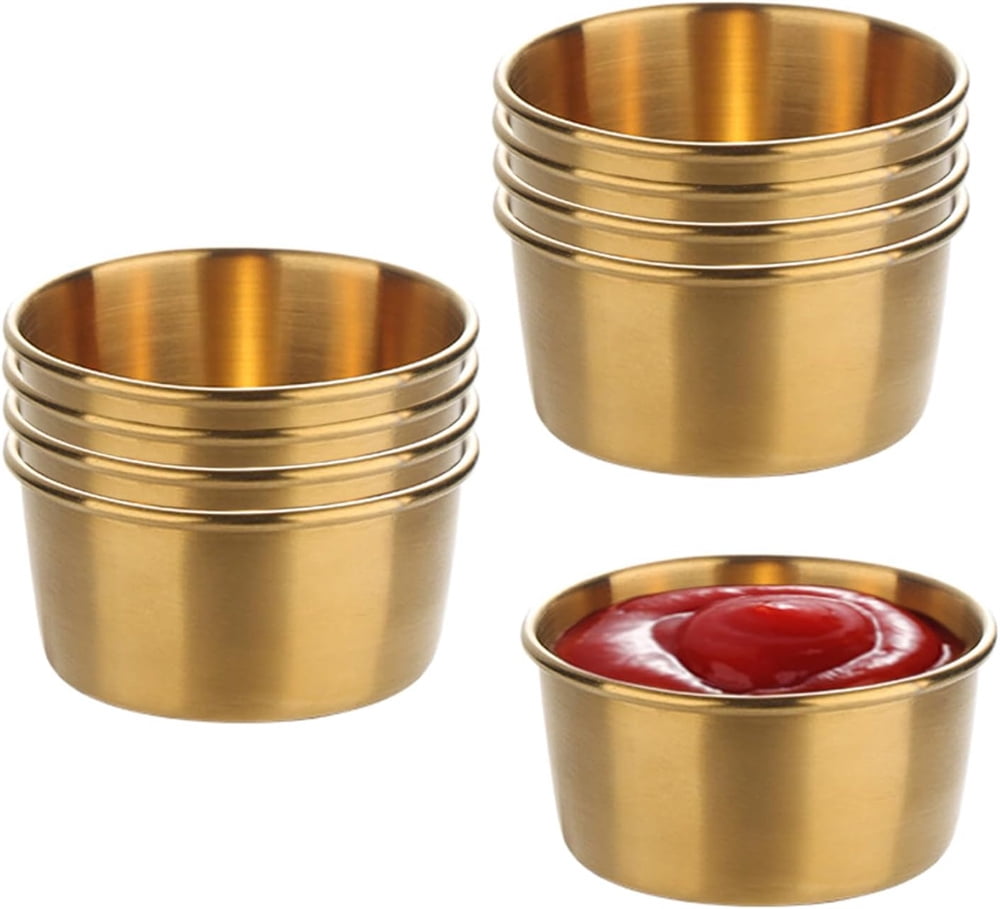 NOGIS Stainless Steel Mini Dipping Cup Set of 8 Reusable Sauce Bowls ...