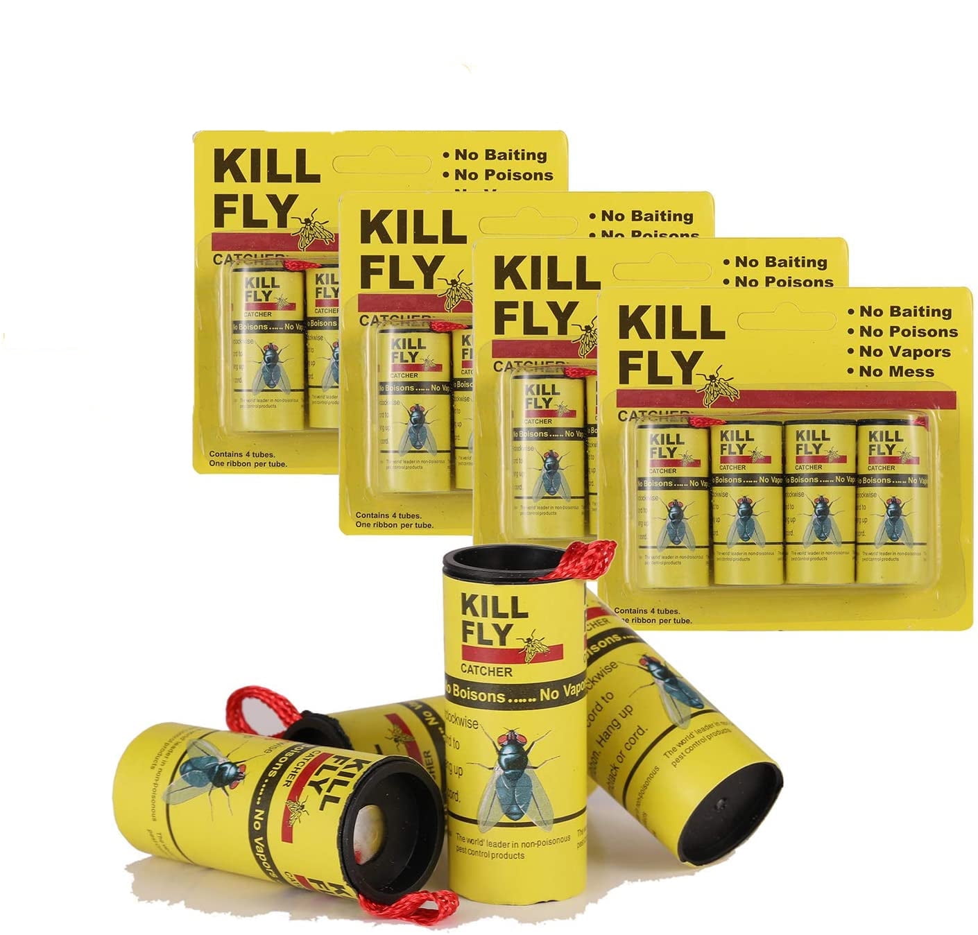 NOGIS Sticky Fly Ribbon Paper Strips Fly Catcher Ribbon Fly Paper ...