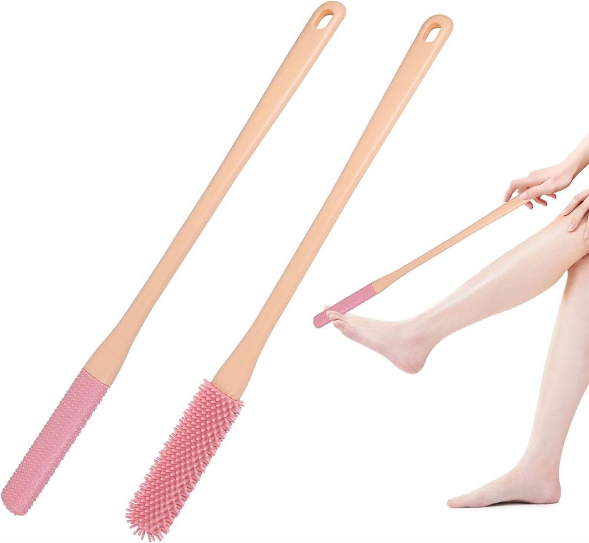 NOGIS Toe Cleaning Brush 15.7" Foot Scrubber in Shower with Long Handle ...