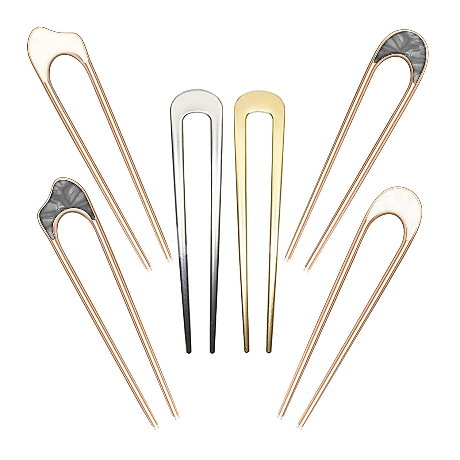 NOGIS U-Shaped Hair Pins Metal Vintage Hair Sticks French Hair Pin ...