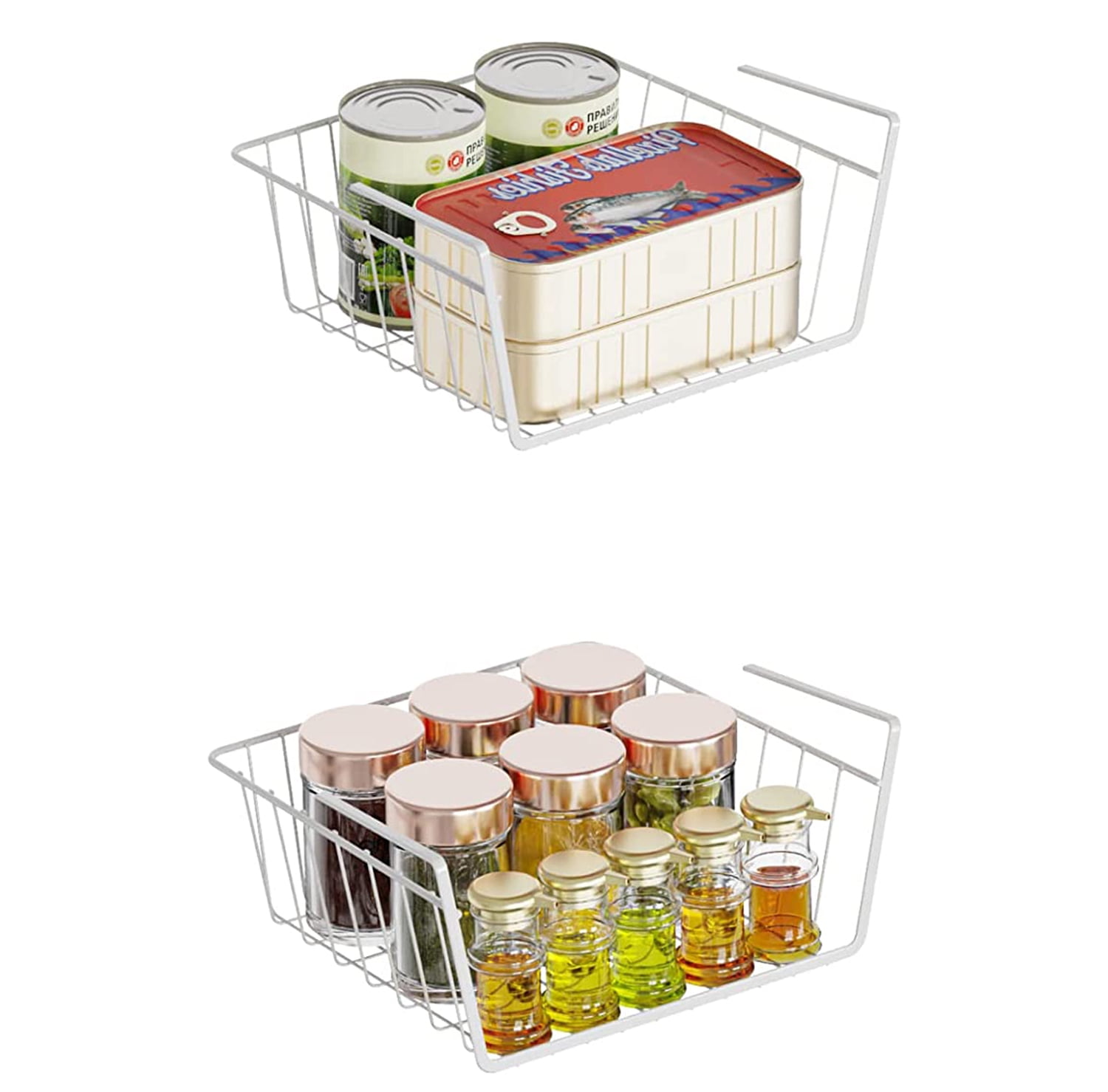 NOGIS Undershelf Storage Basket Under Shelf Wire Basket Household Metal ...
