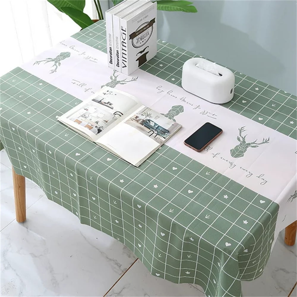 NOGIS Waterproof Plastic Tablecloth, Checkered Rectangle Oil Spill ...