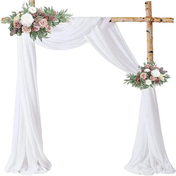 NOGIS White Wedding Arch Drapes Fabric Panel, 2.3" x18FT for Party ...