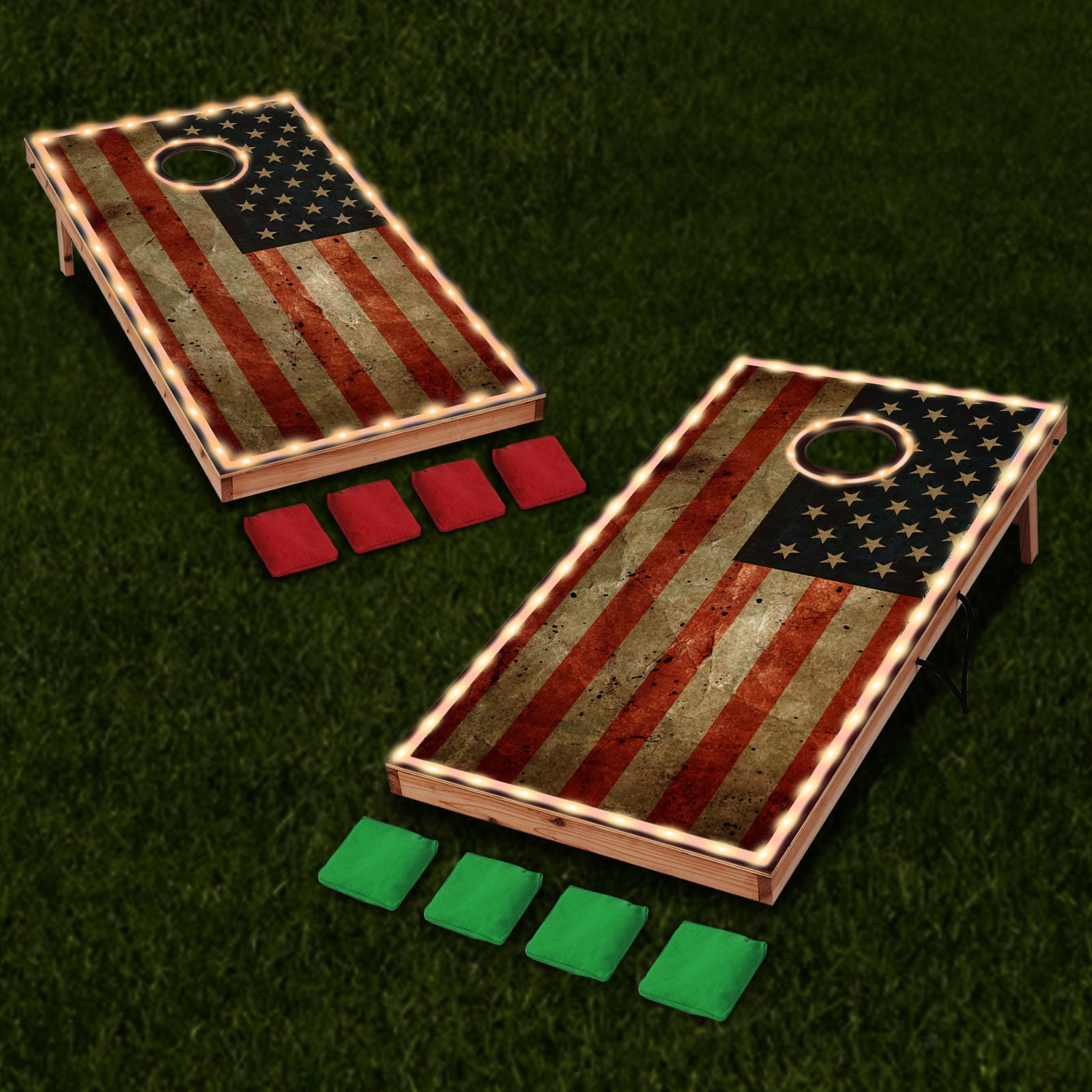 NOICOI 4ft x 2ft Led Cornhole Sets Outdoor Yard Games with 16 Color ...