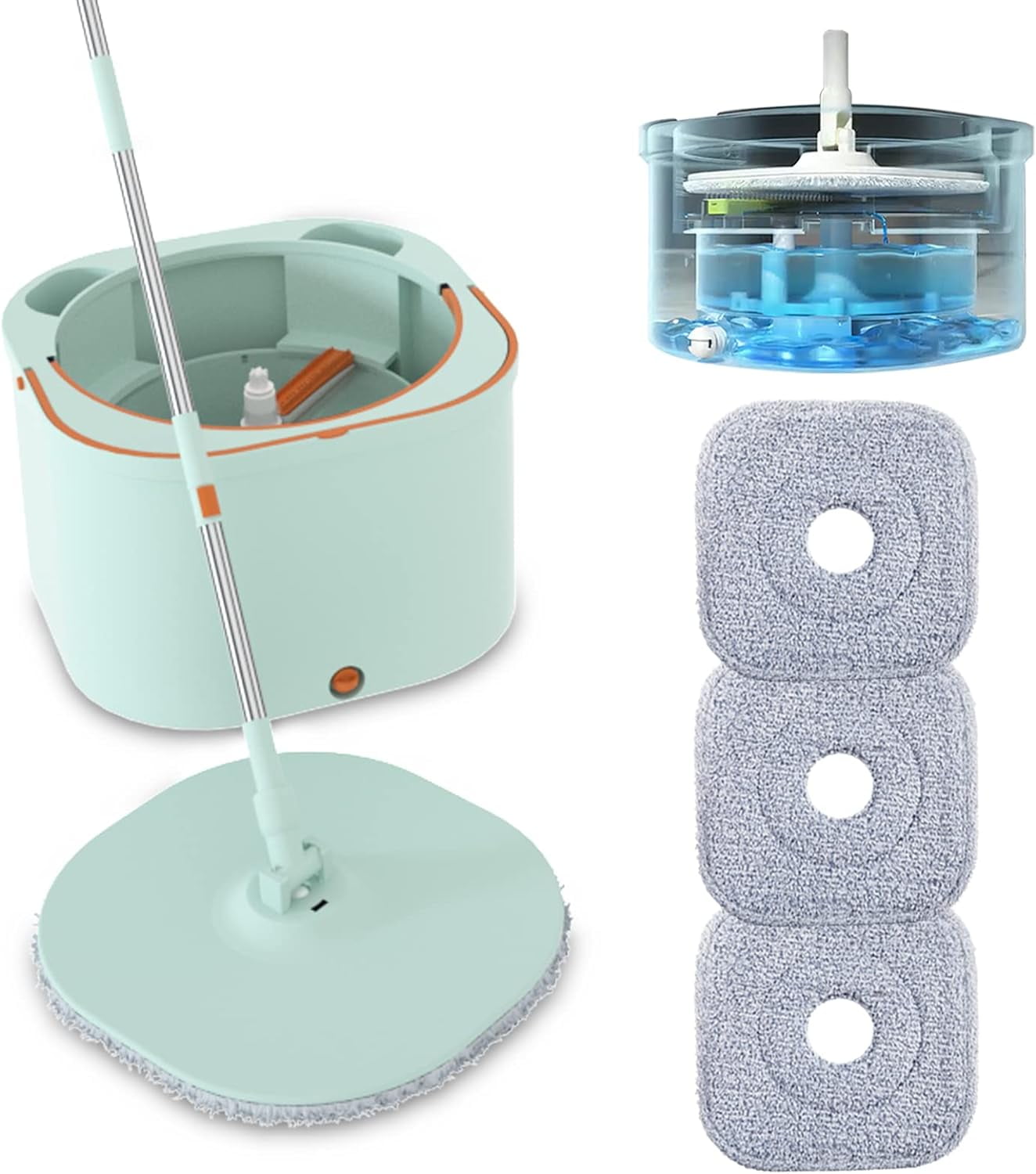 NOICOI Floor Mop and Bucket System Set with Wringer, Self Wringing ...