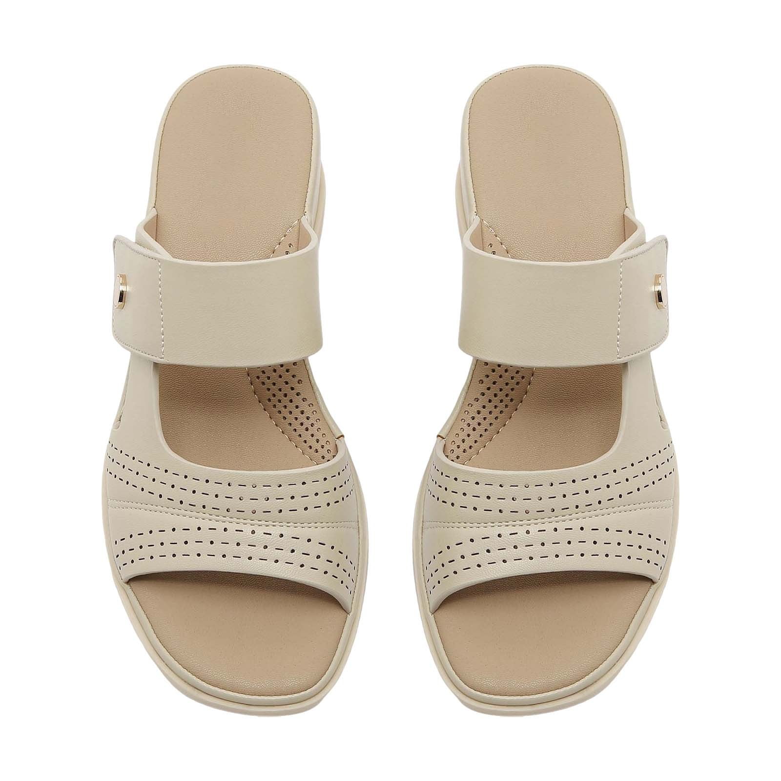 NOKIO 2025 Platform Wedge Sandals for Women, Open-Toe Slip-On Summer ...