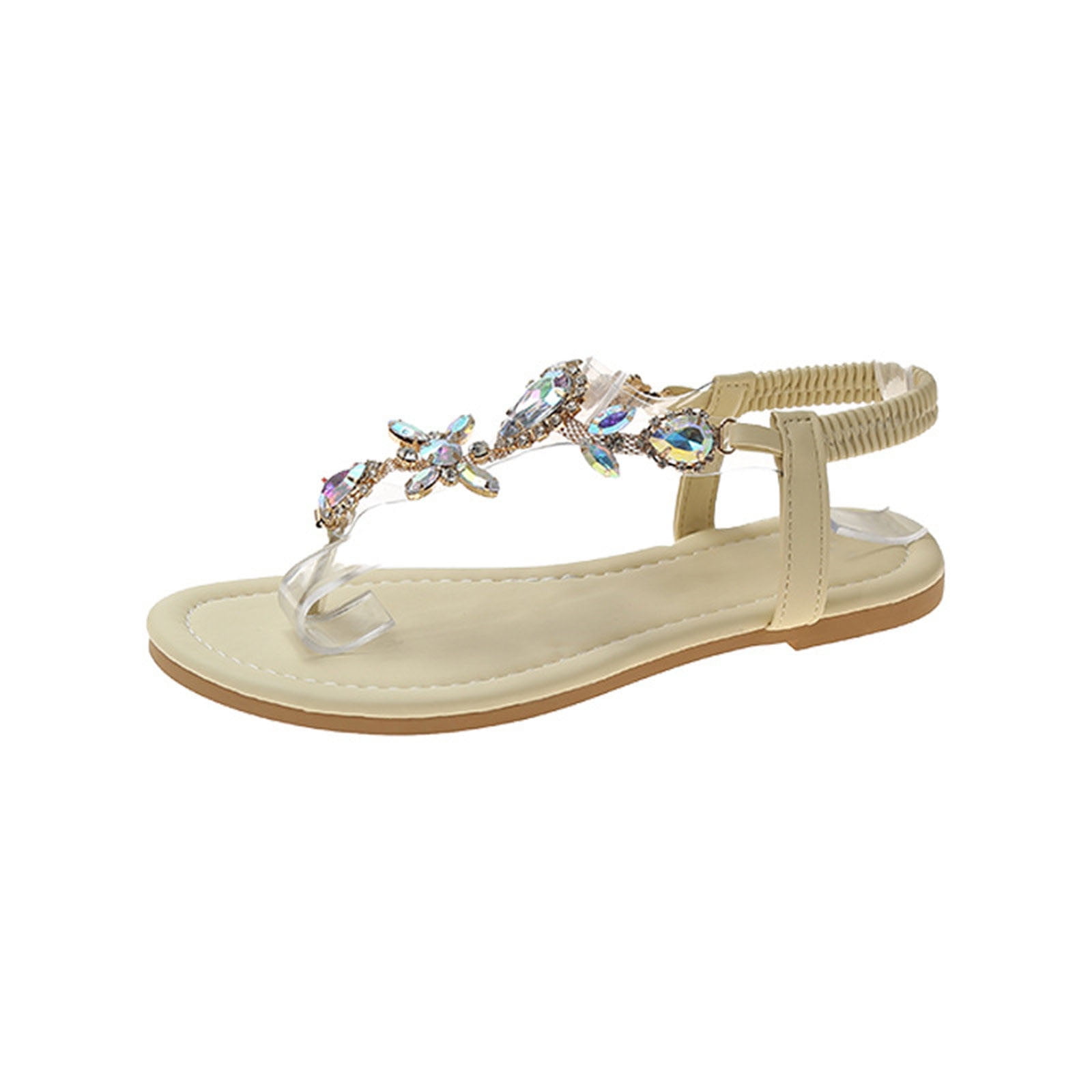 NOKIO Ankle Sandals for Ladies Colorful Rhinestone Human Character ...