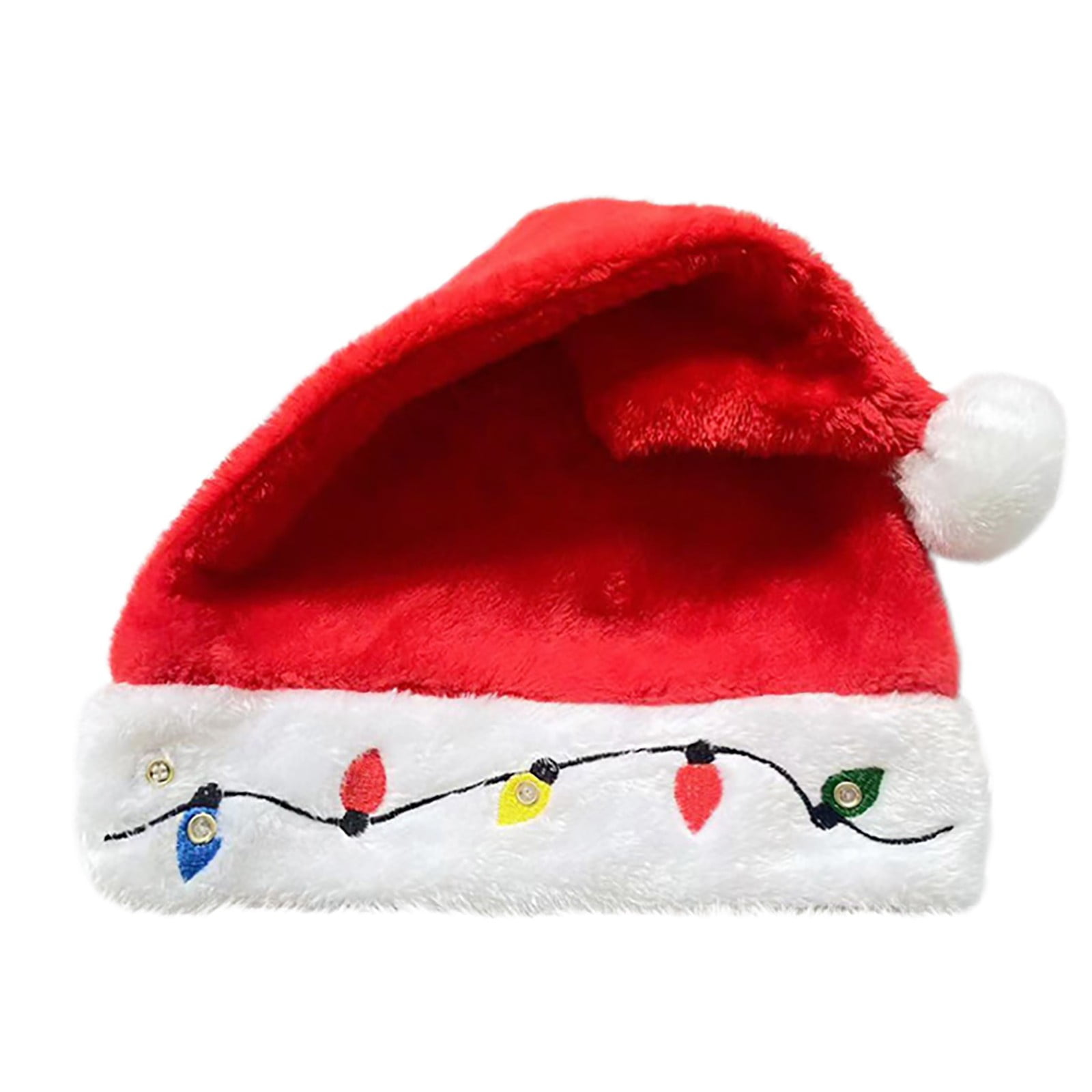 NOKIO Christmas Santa Hat Light up Christmas Hat with LED Lights Soft Holiday Hat for Adults Men ...