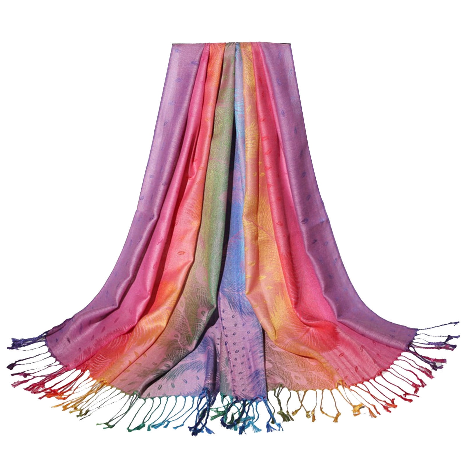 NOKIO Colourful Shawl Wraps for Women Scarf Women'S Tassel Winter Scarf ...