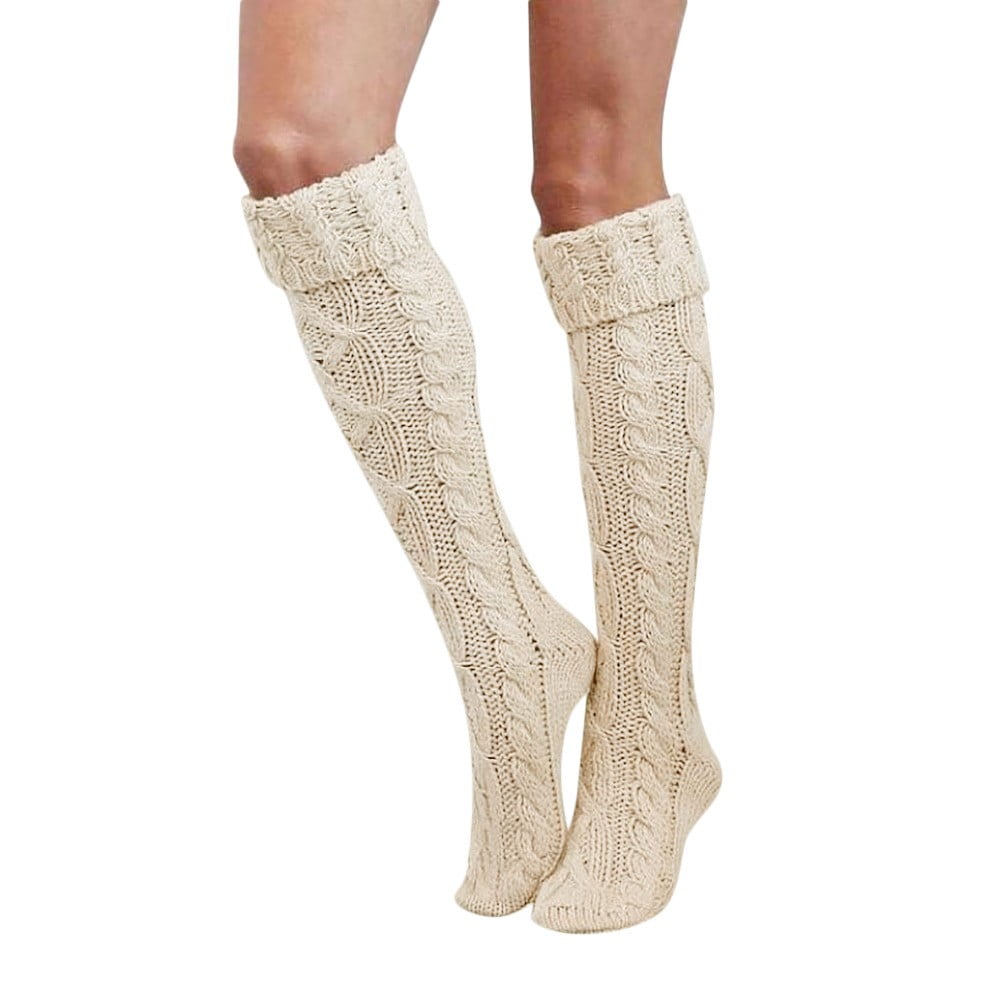 NOKIO Crochet Knee High Boot Socks Chunky Knit Thigh High Boot Socks ...