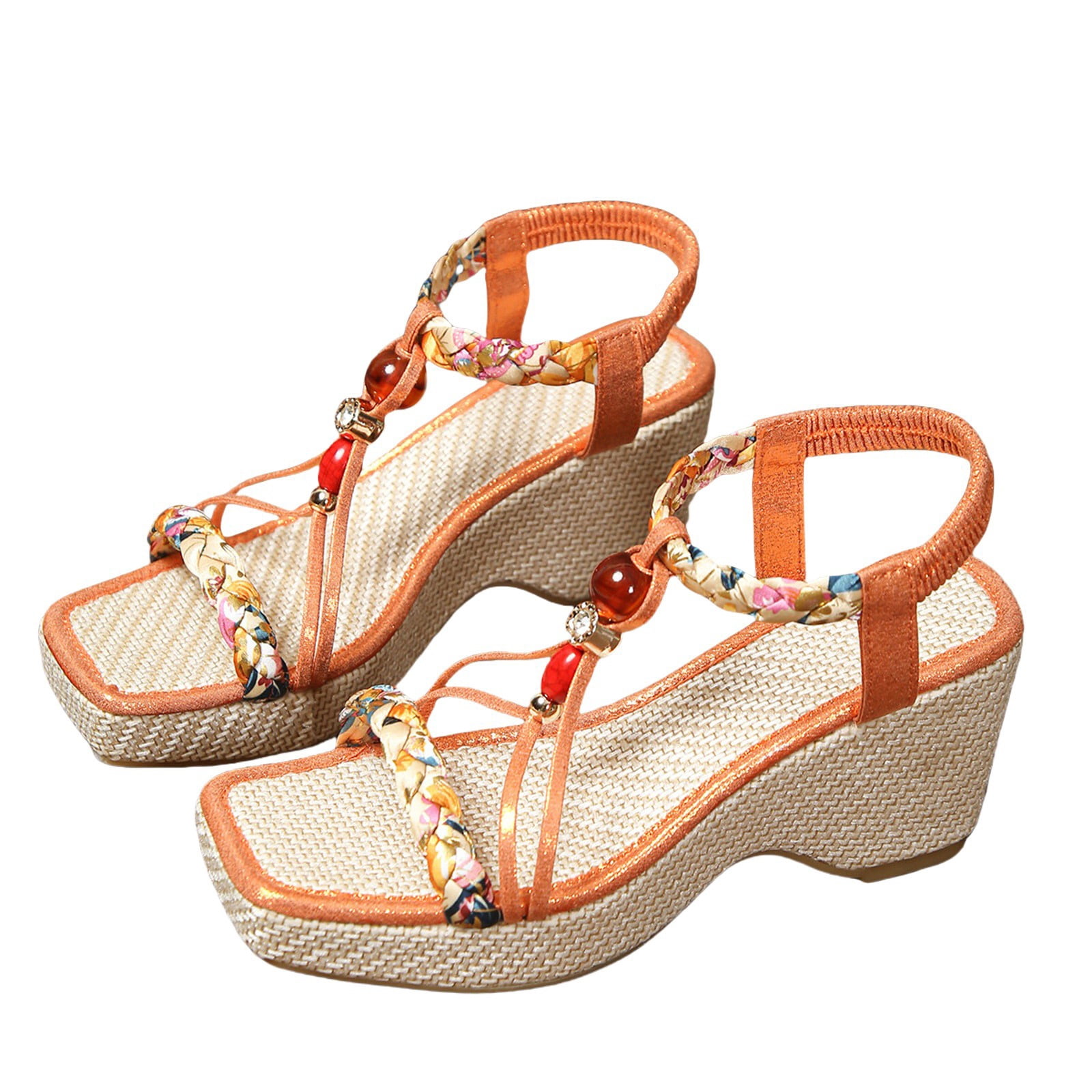 NOKIO Espadrille We𝖽ge Sandals for Women Comfortable Elastic Slinback ...