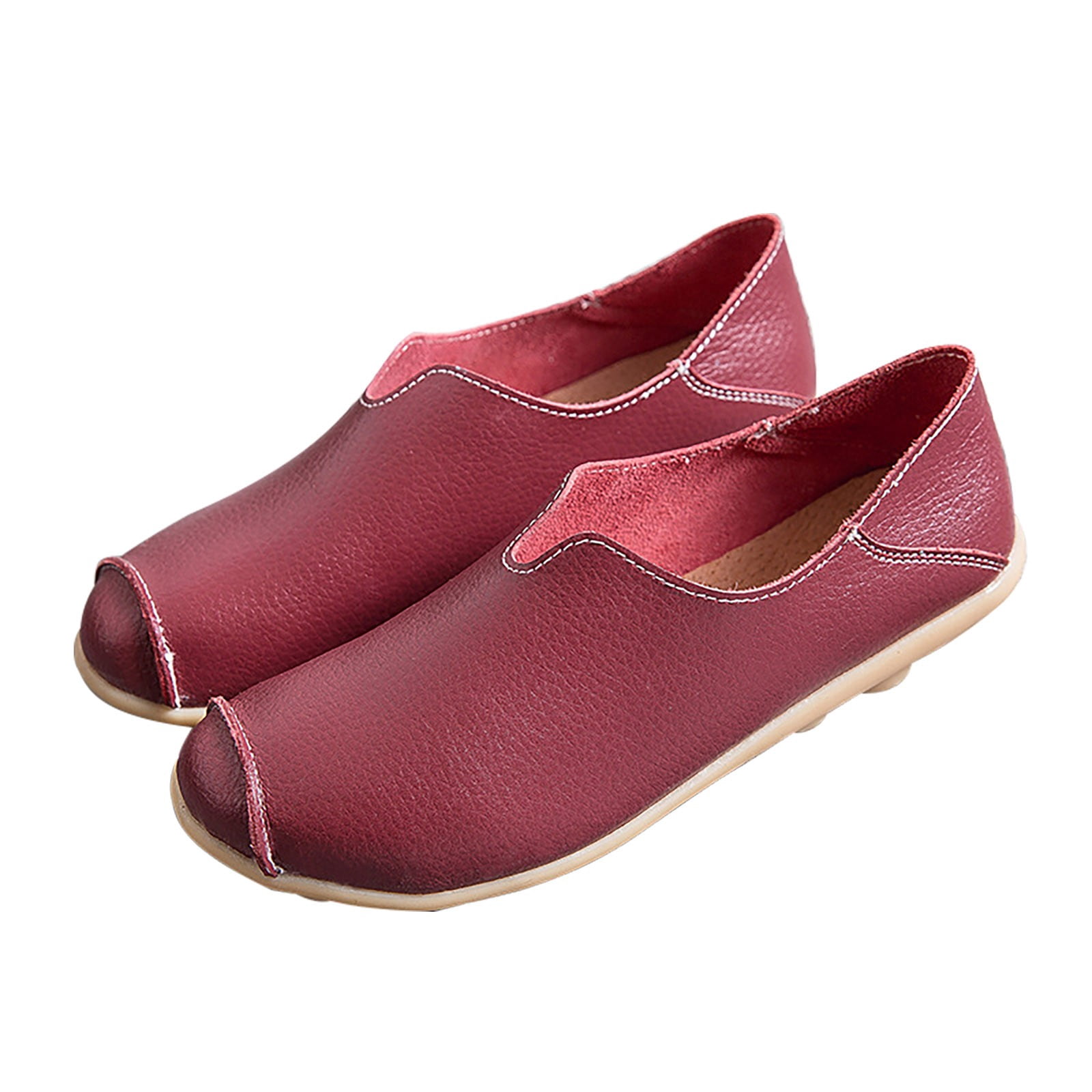 NOKIO Flat Shoes for Women Dressy Work, Summer Casaul Solid Color Slip ...