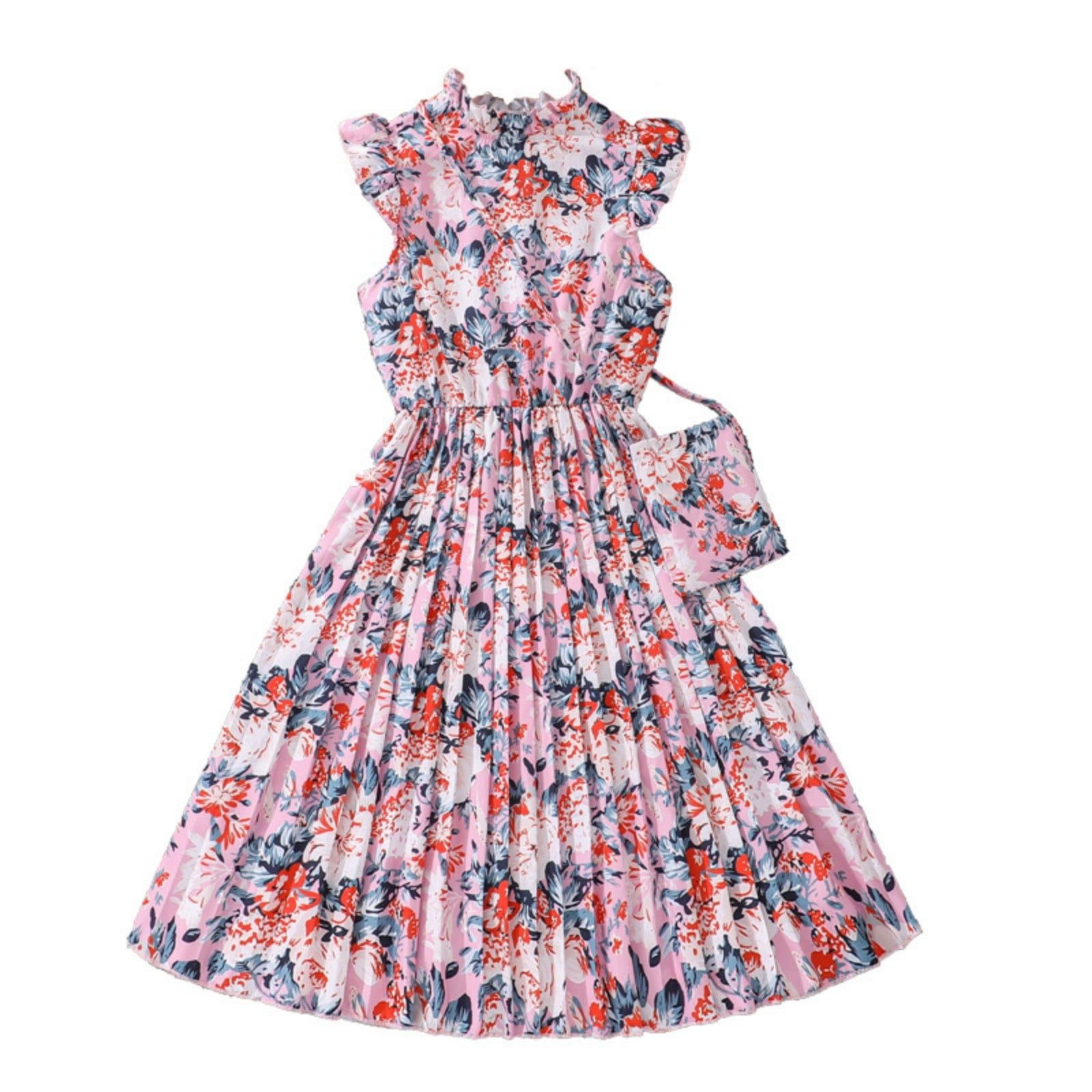NOKIO Floral Print Dress For Girls, Girls' Off-Shoulder Summer Dresses ...