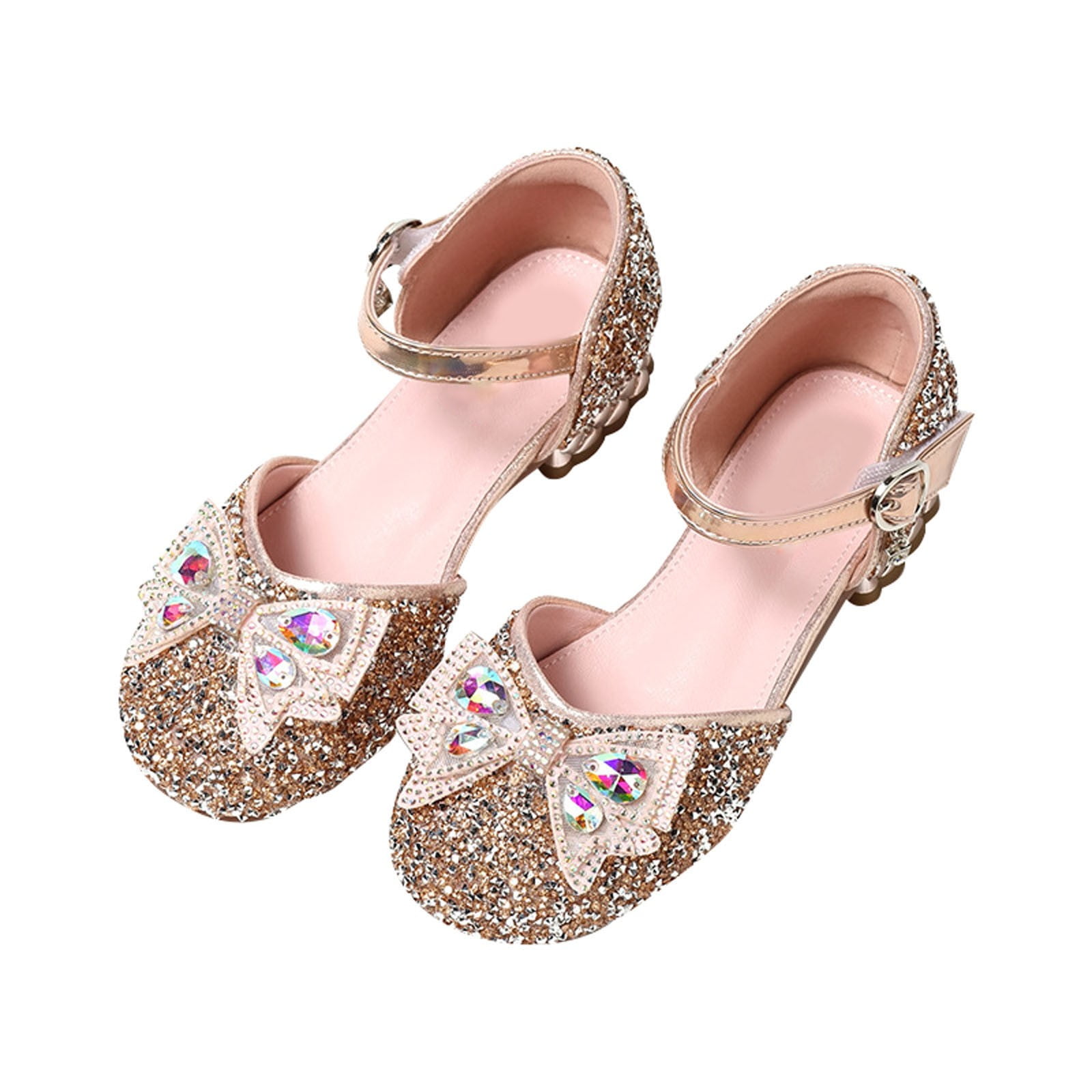 NOKIO Flower Girls Wedding Party Shoes Toddler Little Girl Sequins Rhinestone Dress Shoes ...