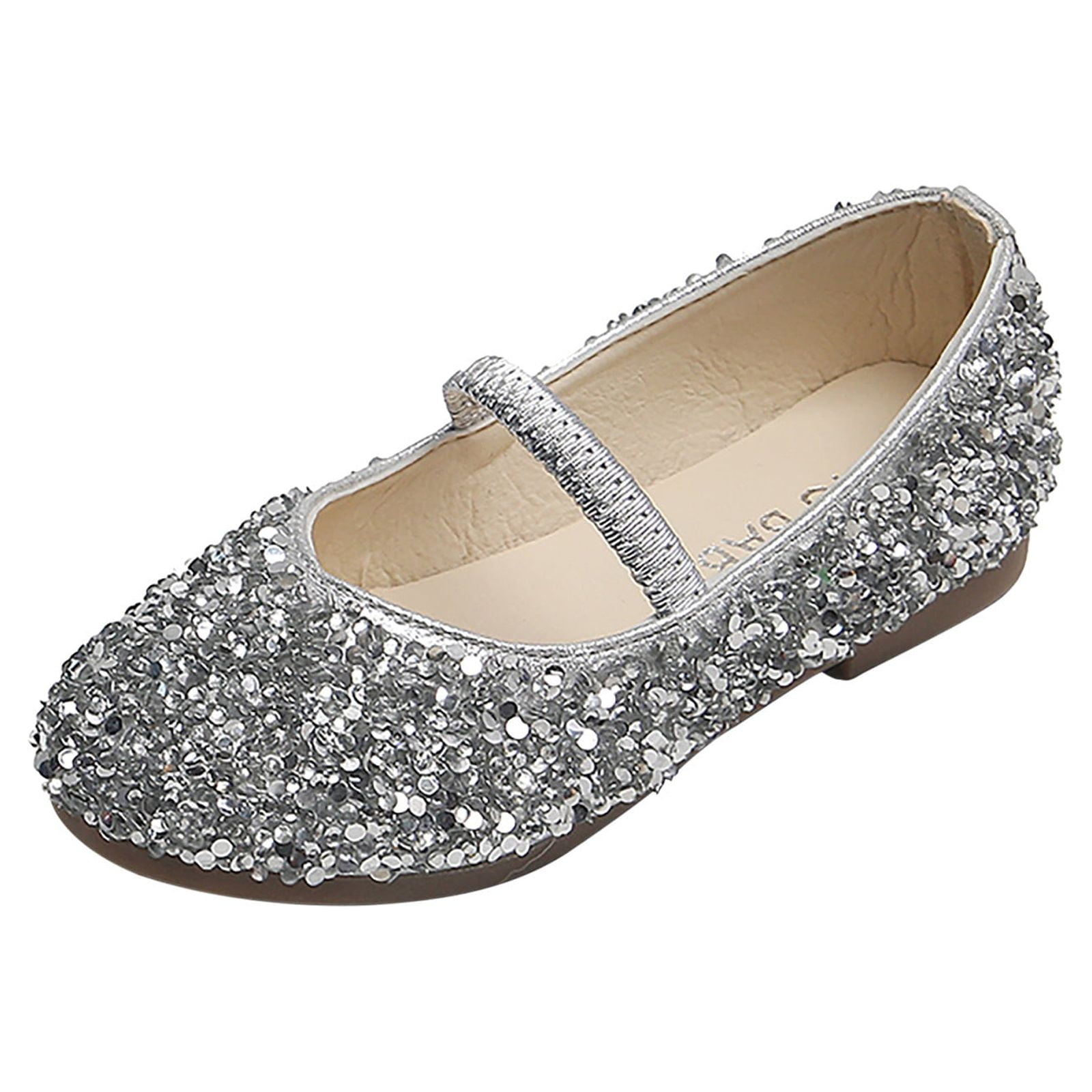 NOKIO Girl's Glitter Ballet Flats Ballerina Mary Jane Princess Wedding Dress Shoes Sparkle Dress ...