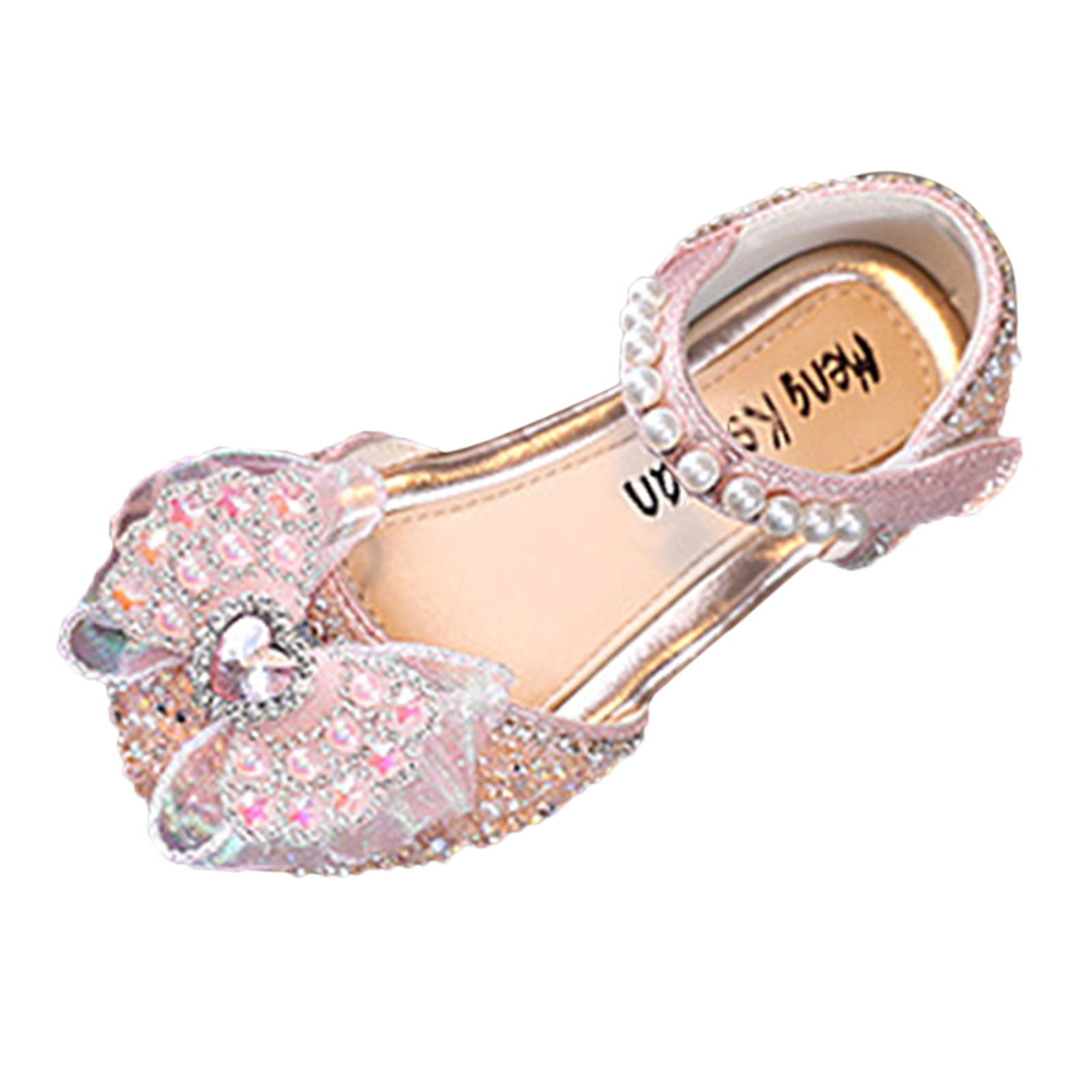 NOKIO Girls Dress Shoes Low Heel Glitter Party Wedding Princess Mary Jane Shoes for Toddler ...