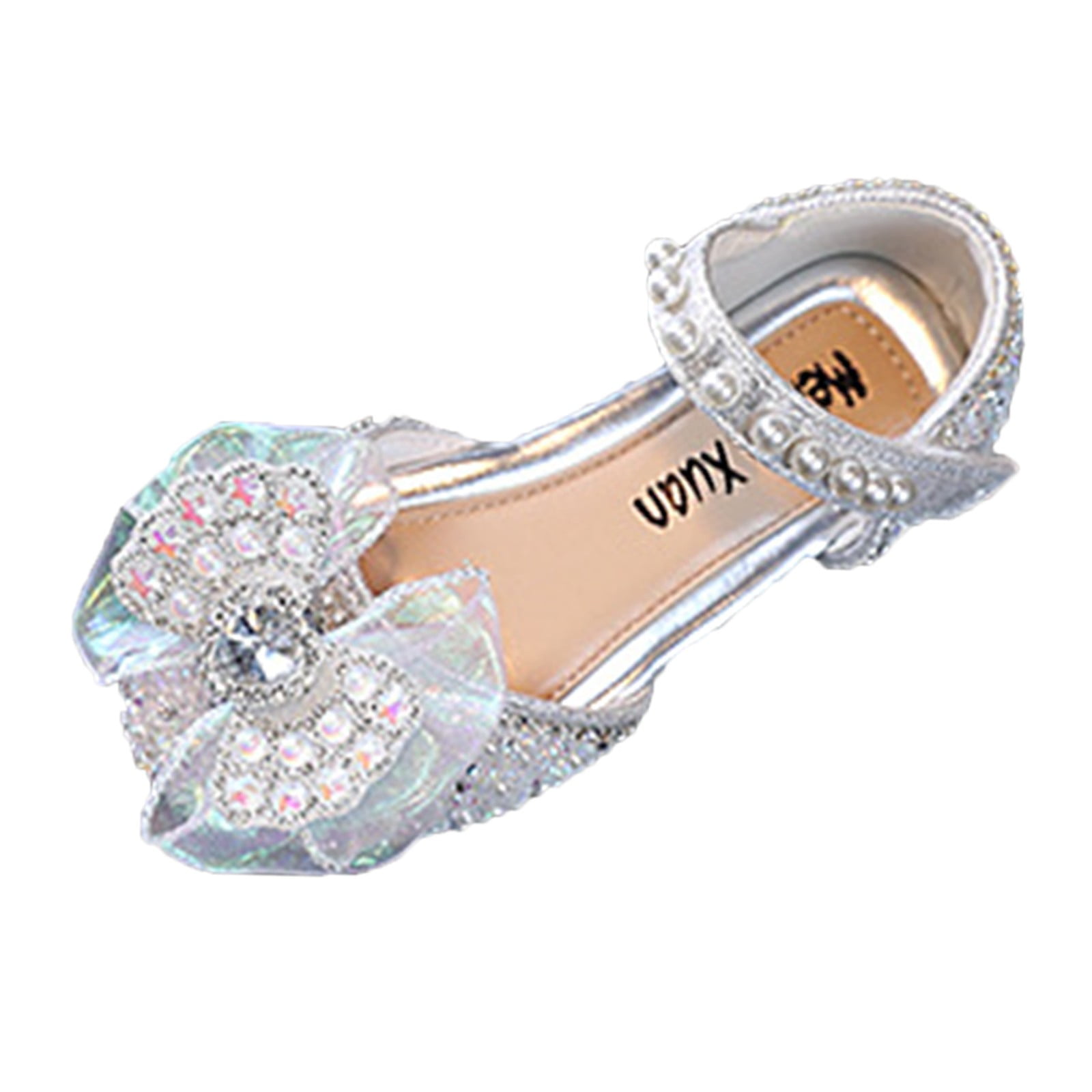 NOKIO Girls Dress Shoes Low Heel Glitter Party Wedding Princess Mary Jane Shoes for Toddler ...