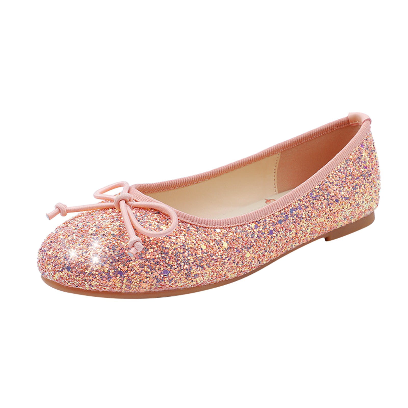 NOKIO Girls Dress Shoes Slip-on Rhinestone Glitter Ballet Flats for ...