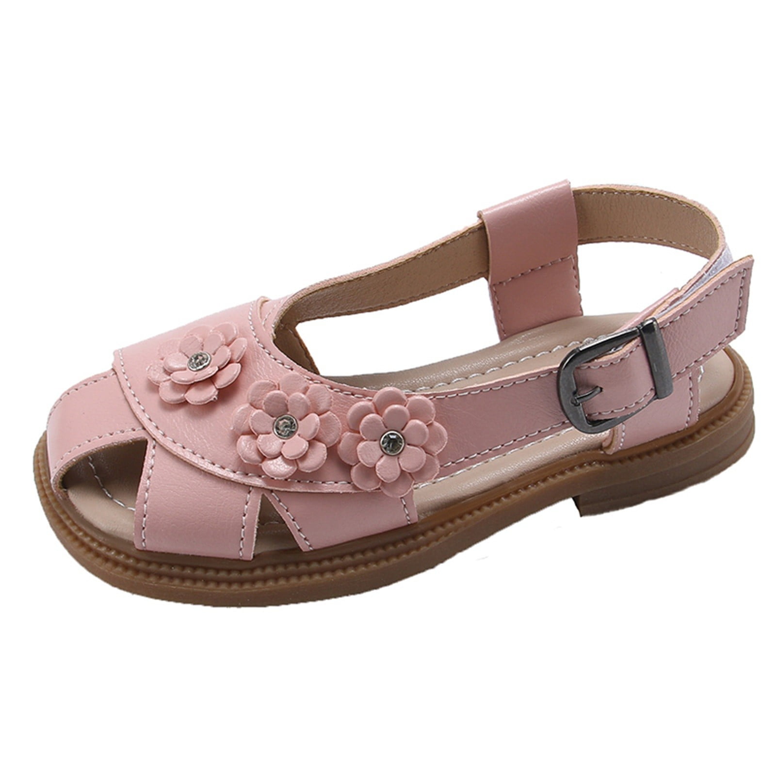 NOKIO Girls Fairy Princess Sandals Children Shoes Flat Sandals Flower Hollow Beach Shoes Fashion ...
