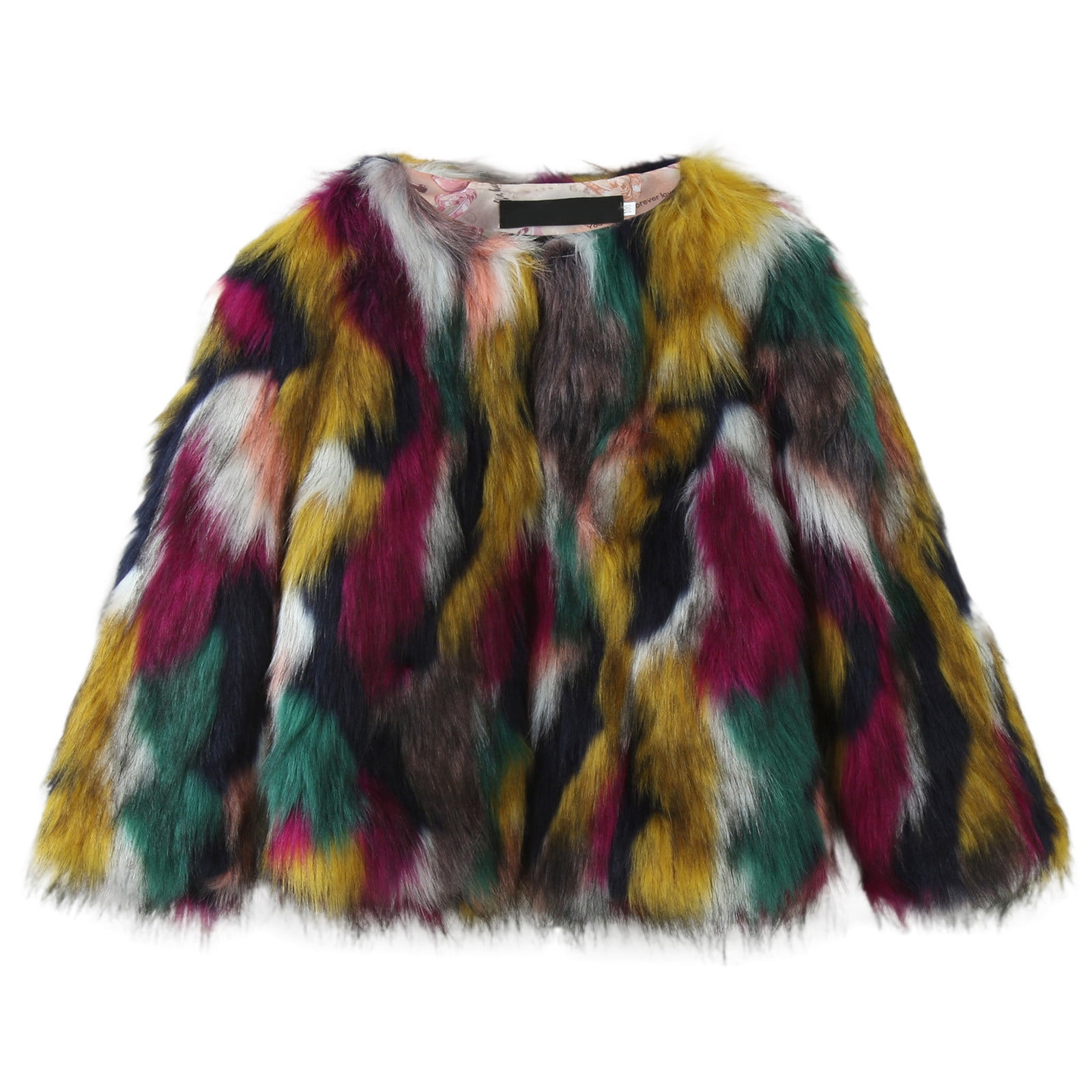 NOKIO Girls Furry Faux Fur Coat, Girls Outerwear Jackets & Coats ...