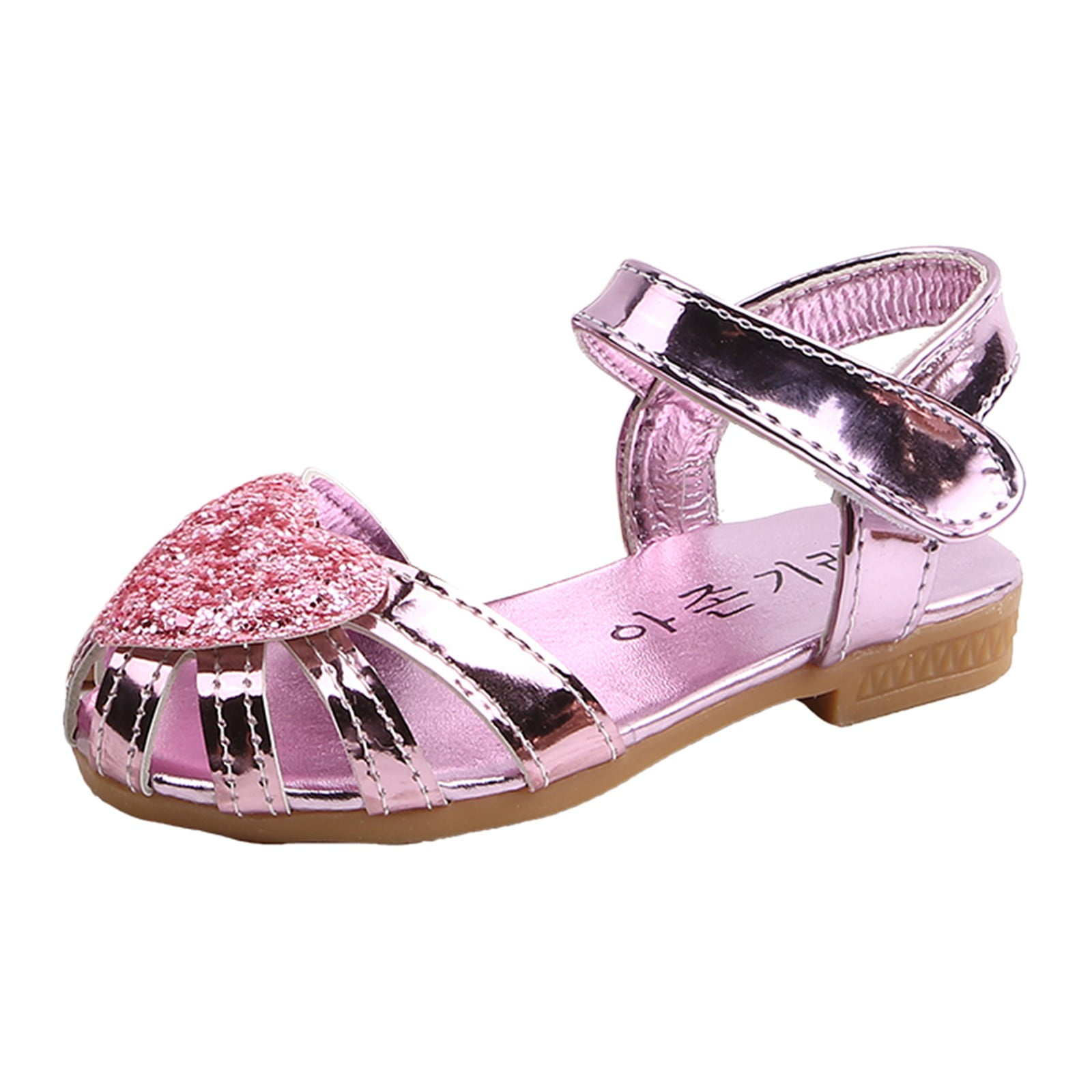 NOKIO Girls Sandals Glittler Dress Shoes Princess Crystal High Heels Party Wedding Flower Girls ...