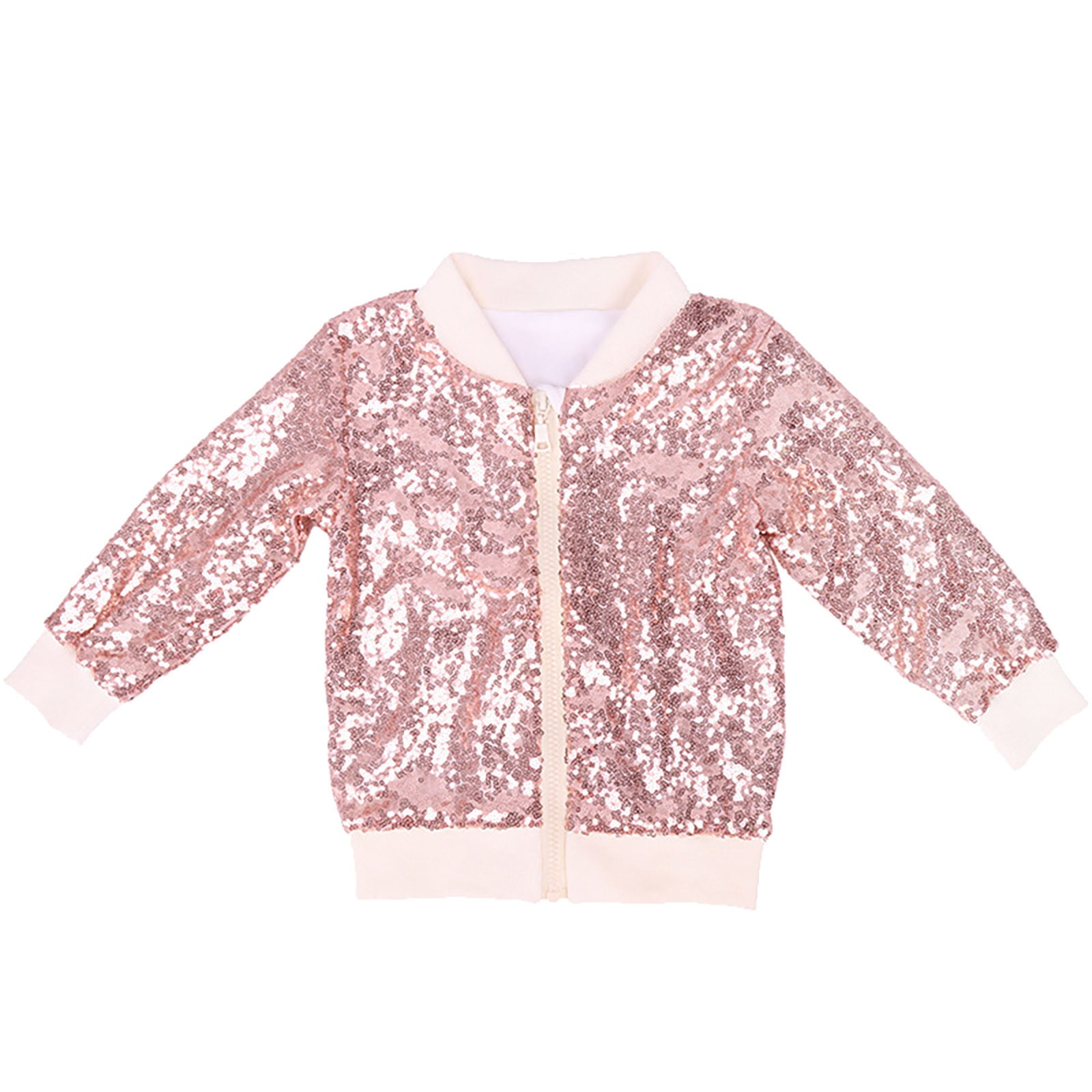 NOKIO Girls' Sequin Jacket Show Coat Casual Coat Glitter Coat With ...