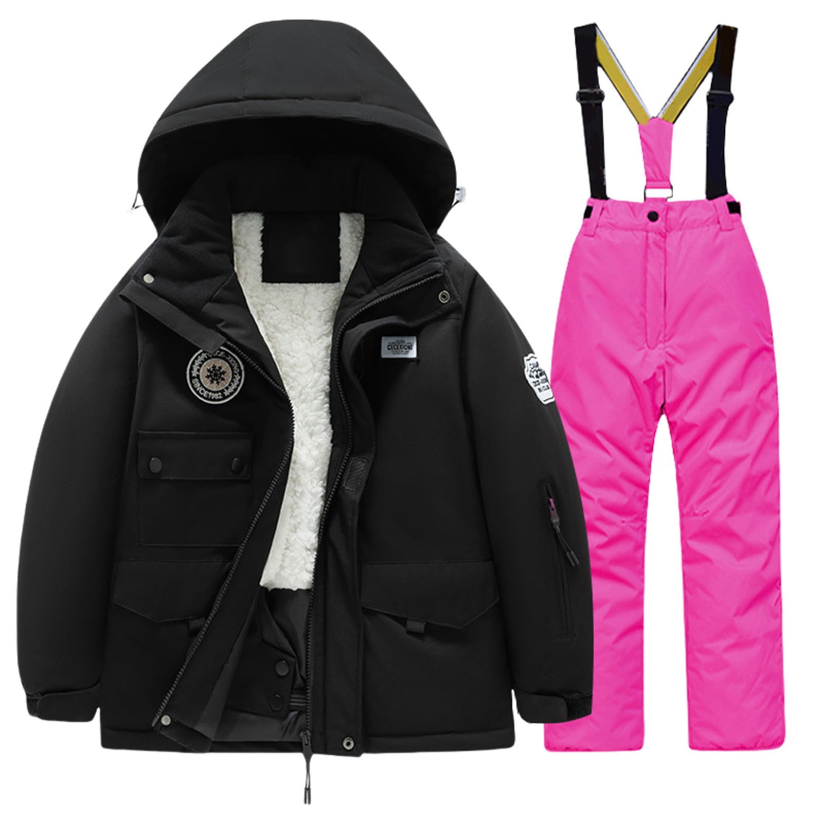 NOKIO Girls Ski Jacket and Pant Set Winter Warm Snowsuits Kids Toddler ...