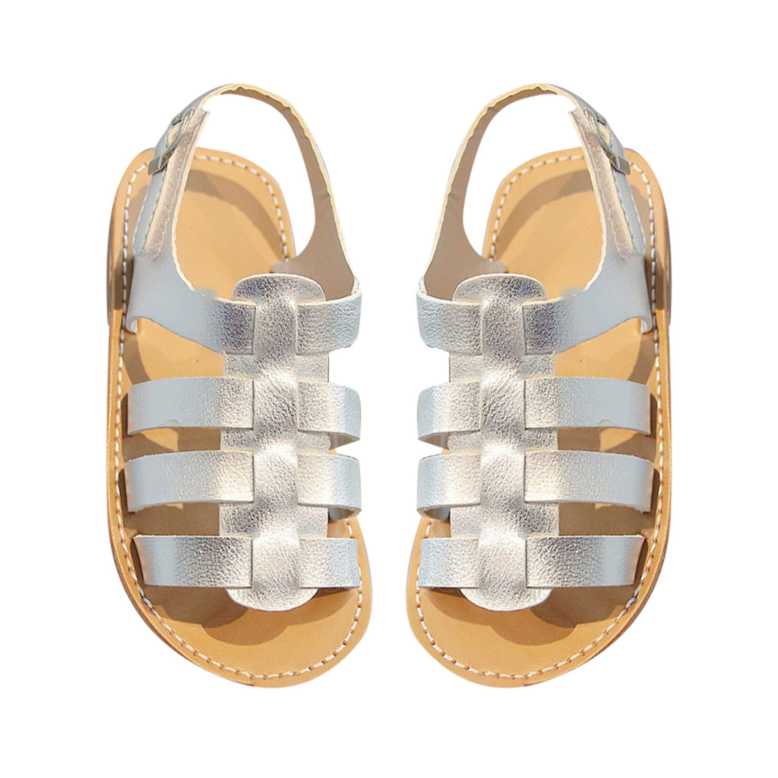 NOKIO Girls' Strappy Flat Sandals Kids' Summer Shoes Kids Girls Strappy ...
