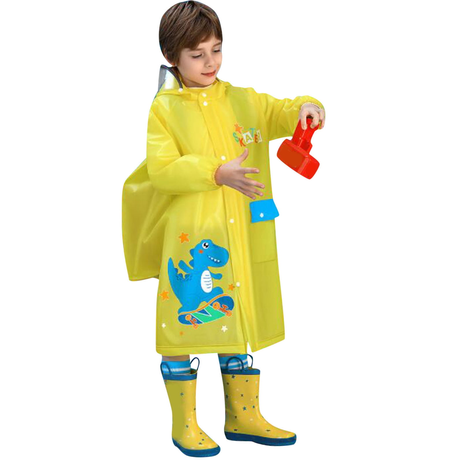 NOKIO Kids Cartoon Raincoat Children's Raincoat Boy Girl Cartoon Dinosaur Pattern Eva Poncho ...