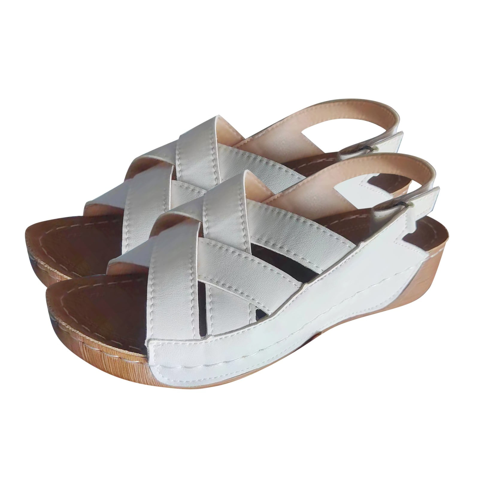 NOKIO Ladies Summer Fish Mouth Sandals Fisherman Wedge Sandal for Women ...