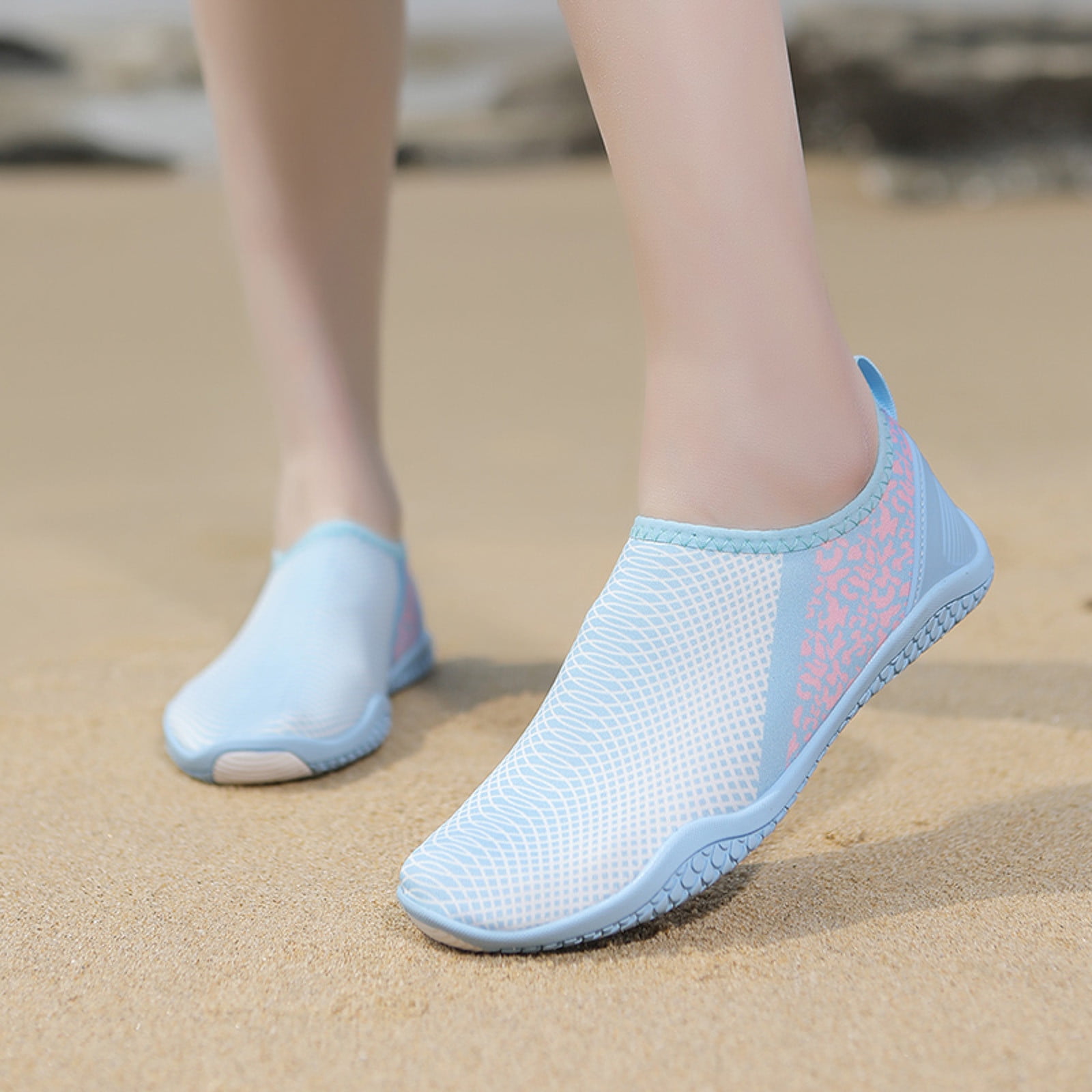 NOKIO Lightweight Slip on Grip Indoor House Slippers Barefoot Non Slip ...