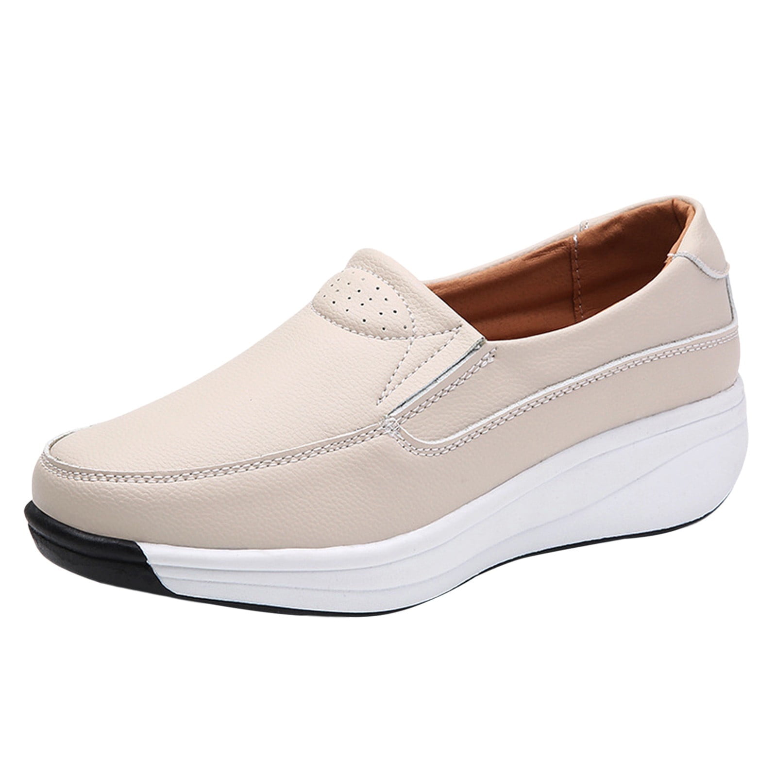NOKIO Loafers for Women Leather Chunky Platform Penny Shoes Classic ...