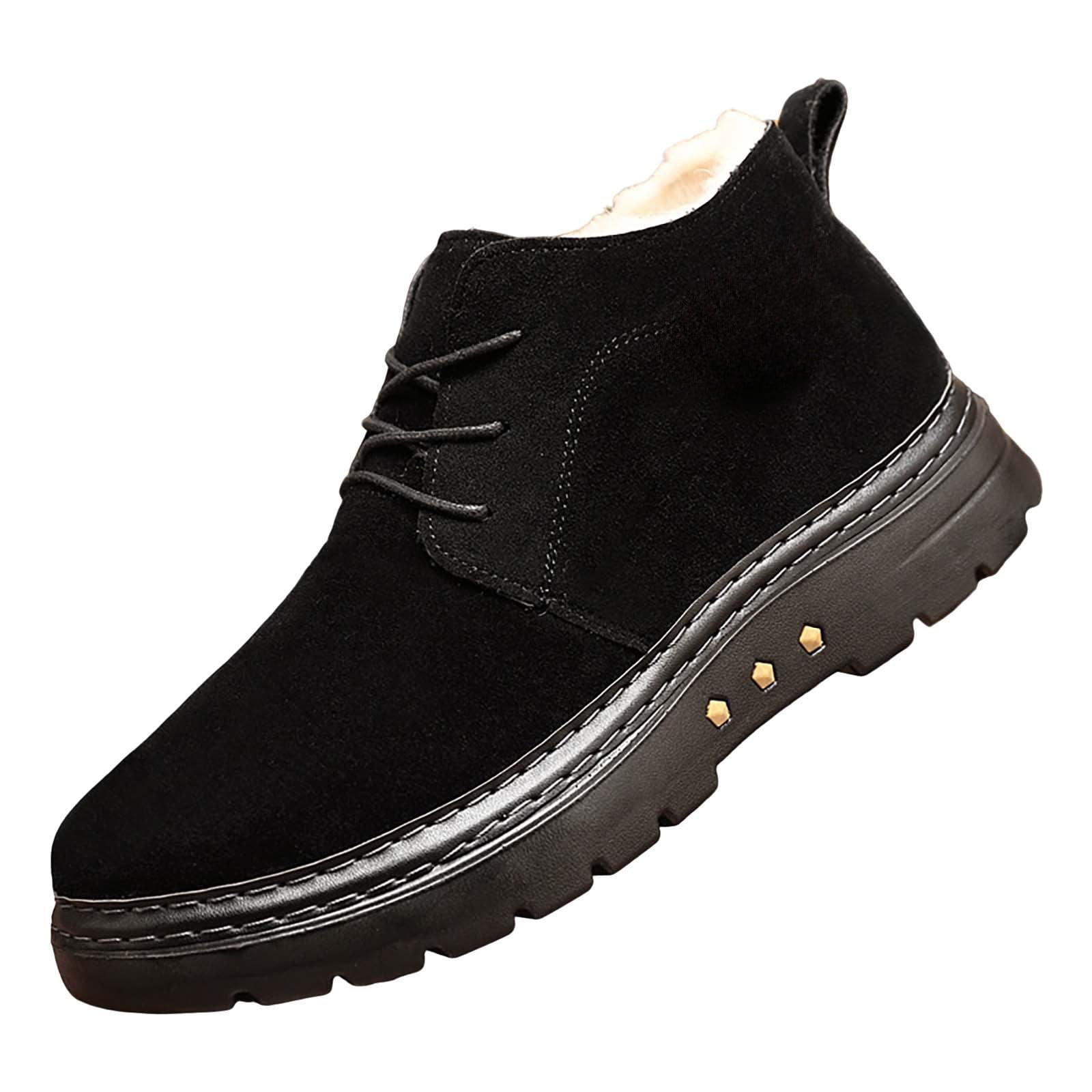 NOKIO Men'S Cozy Fur-Lined Cold Weather Shoes Men'S Insulated Snow ...