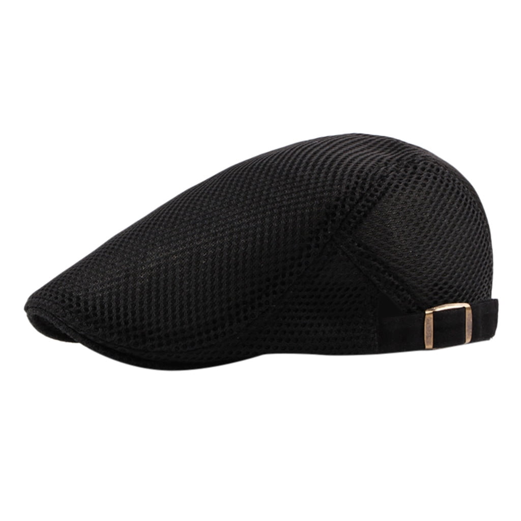 NOKIO Mens Breathable Mesh Summer Hat Adjustable Newsboy Beret Ivy Cap ...
