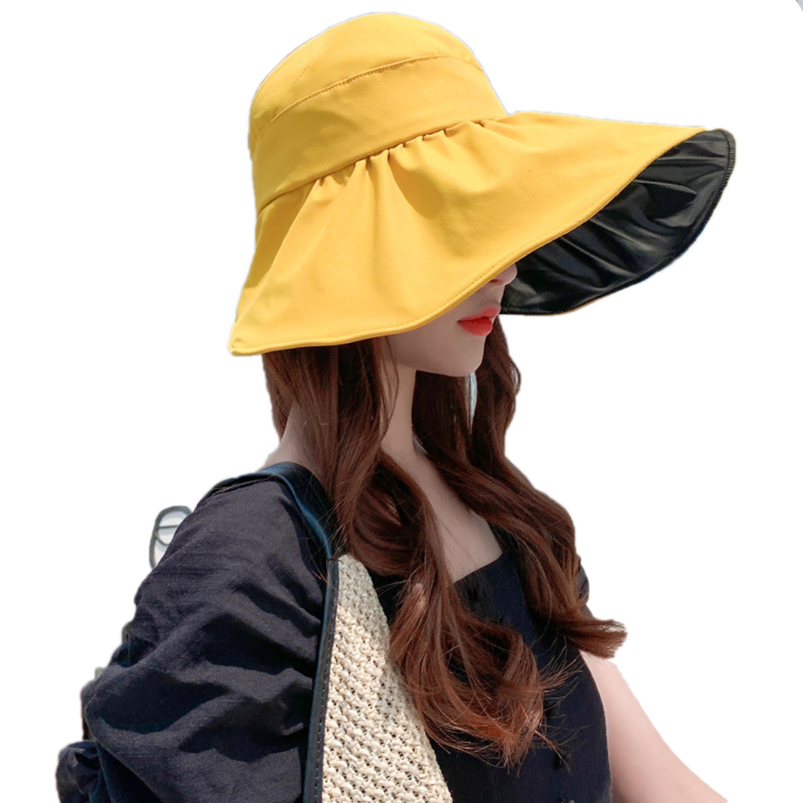 NOKIO Packable Summer Cotton Sun Hat Bucket for Women UV Protection Wide Brim Beach Gardening ...